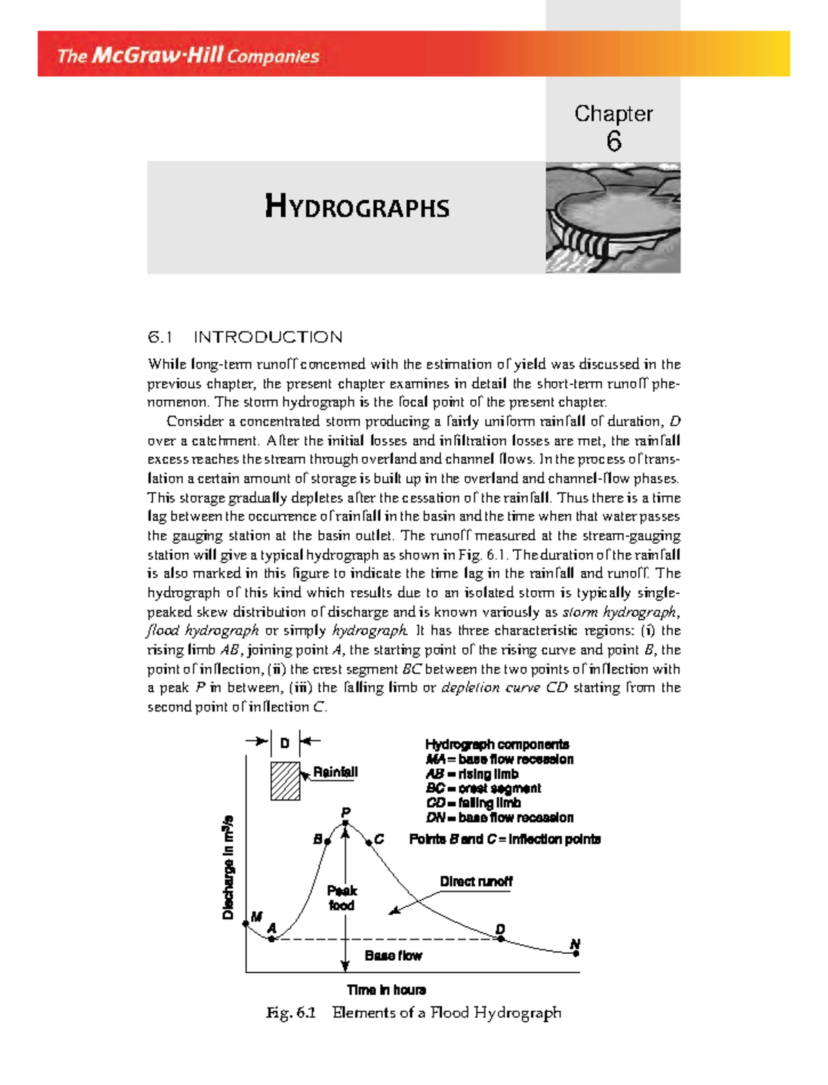 Hydrographs lecture notes - Chapter 6 HYDROGRAPHS 6 INTRODUCTION While ...
