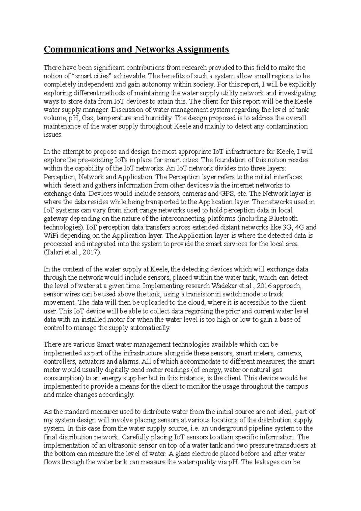 Communications and Networks Assignment notes (Autosaved ...