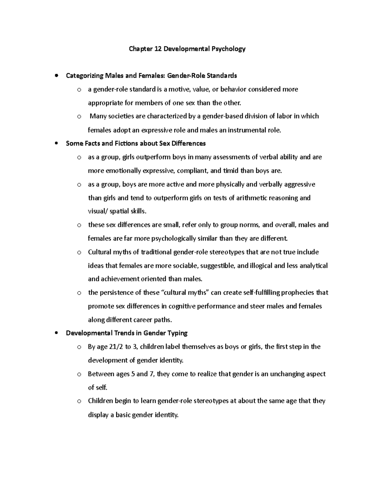 Chapter 12 Developmental Psychology - Chapter 12 Developmental ...