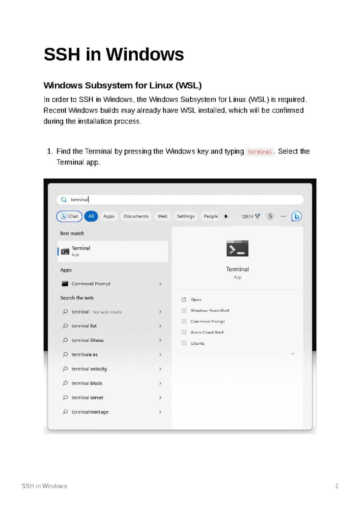 Ssh In Windows Recent Windows Builds May Already Have Wsl Installed Which Will Be Confirmed 