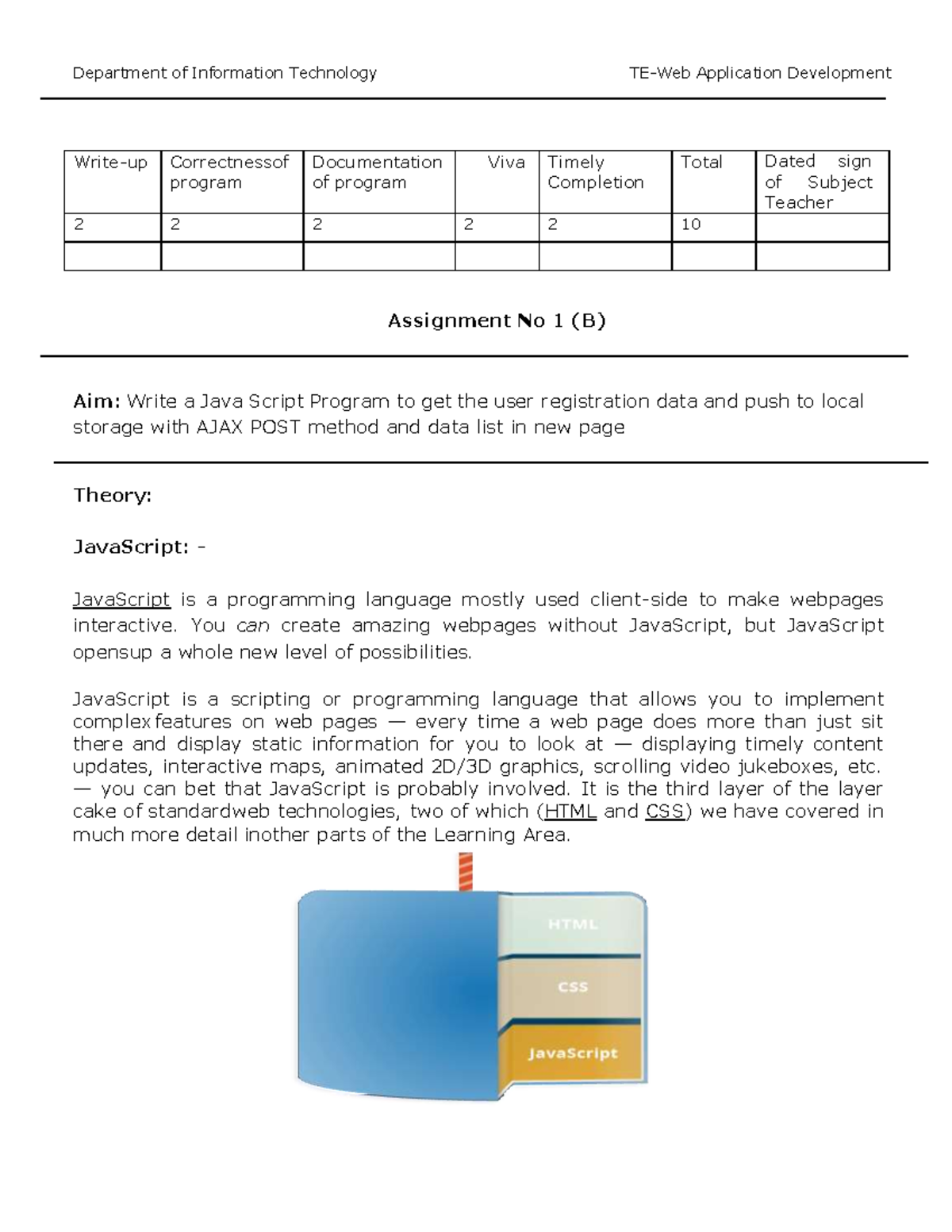 Assignment 1 (B) - practical 2 - Department of Information Technology ...