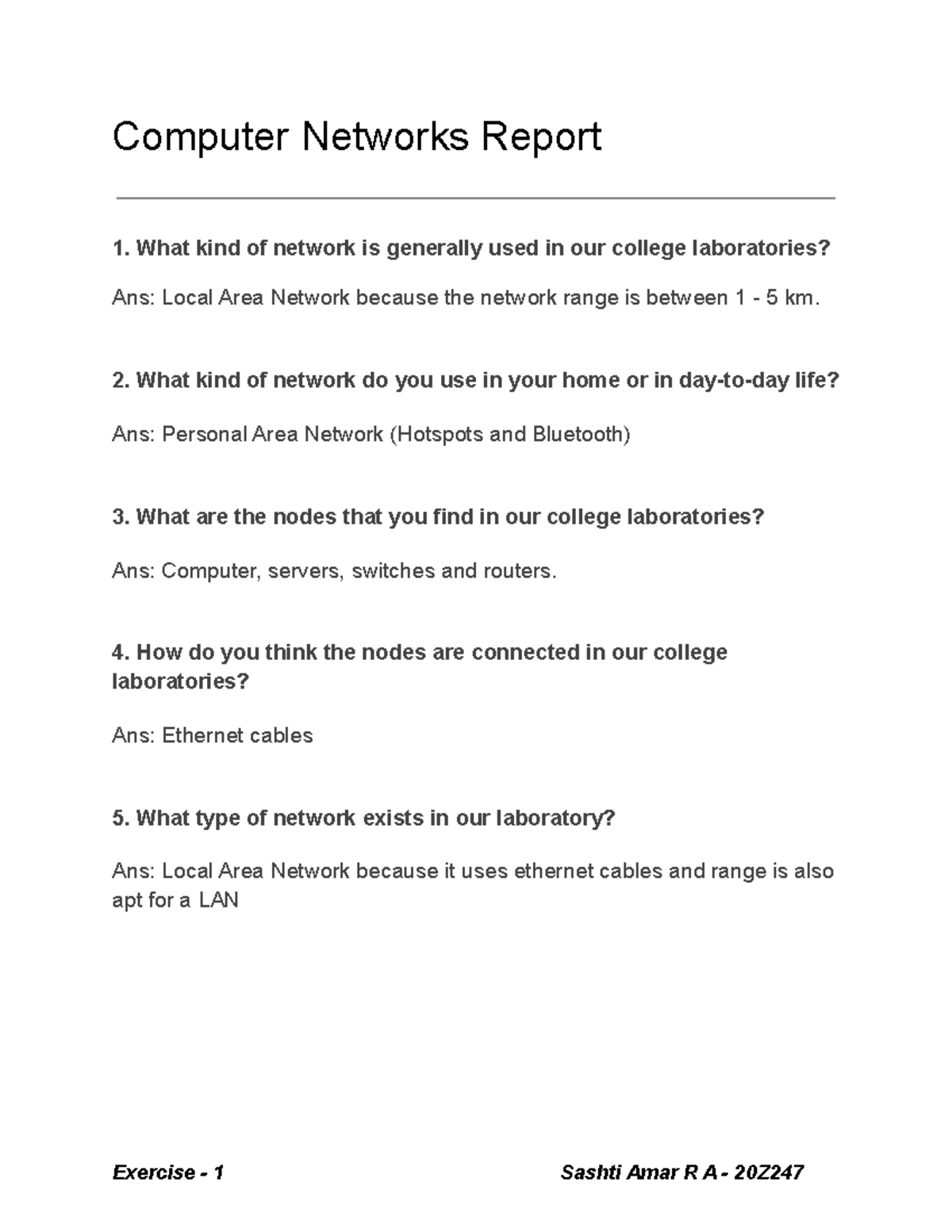 Computer Networks Report - 1 - Computer Architecture - StuDocu