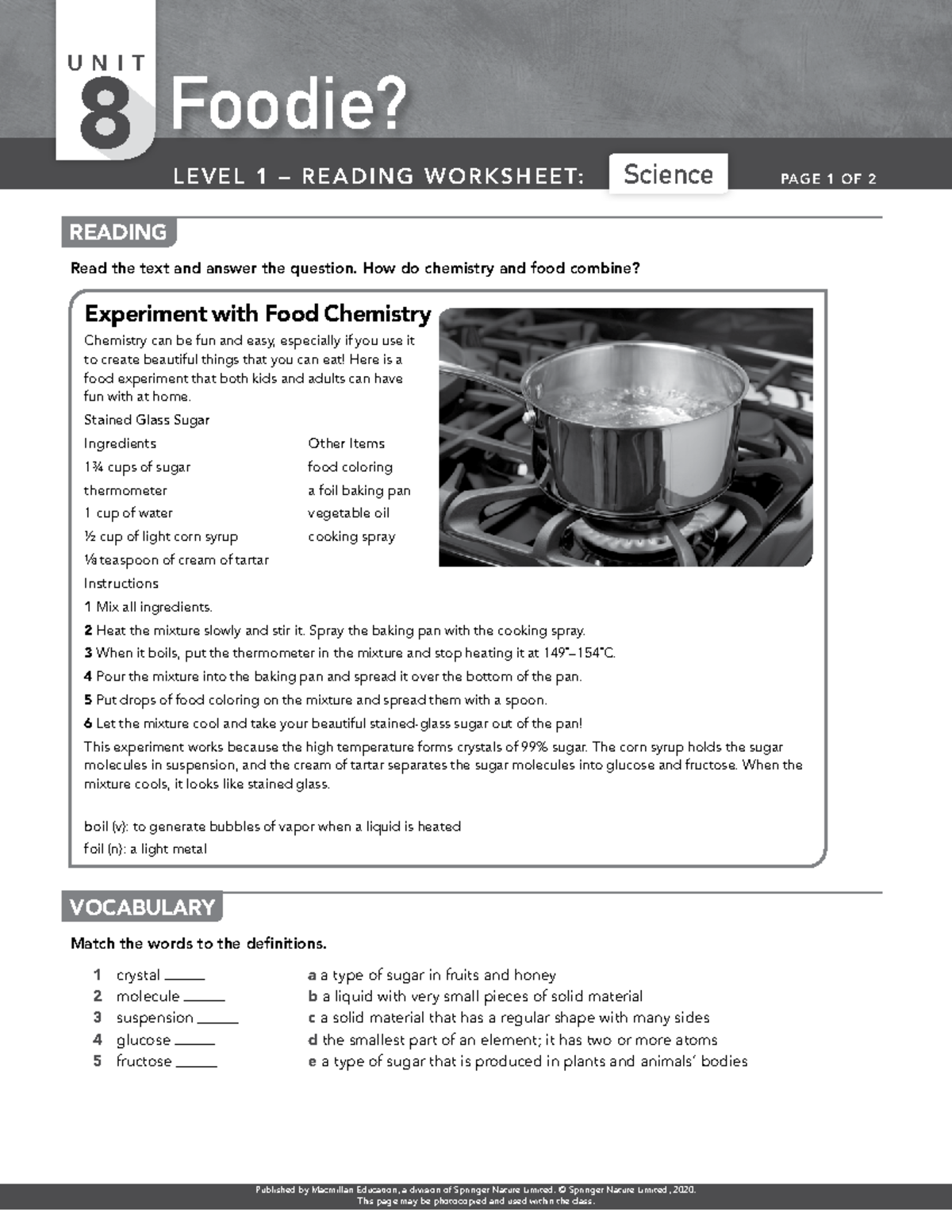 SYM 1 U08 Reading Worksheets - Read the text and answer the question ...