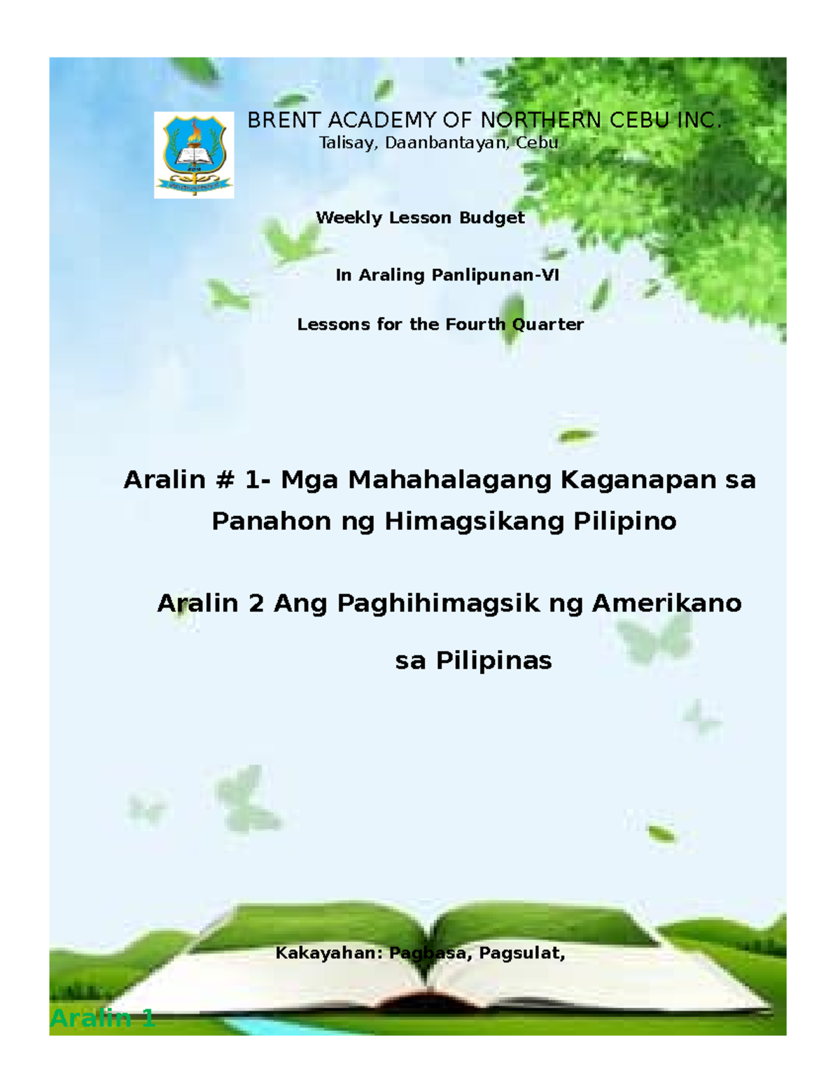 April- Module-AP-6 - Study guide for Araling Panlipunan - BRENT ACADEMY ...