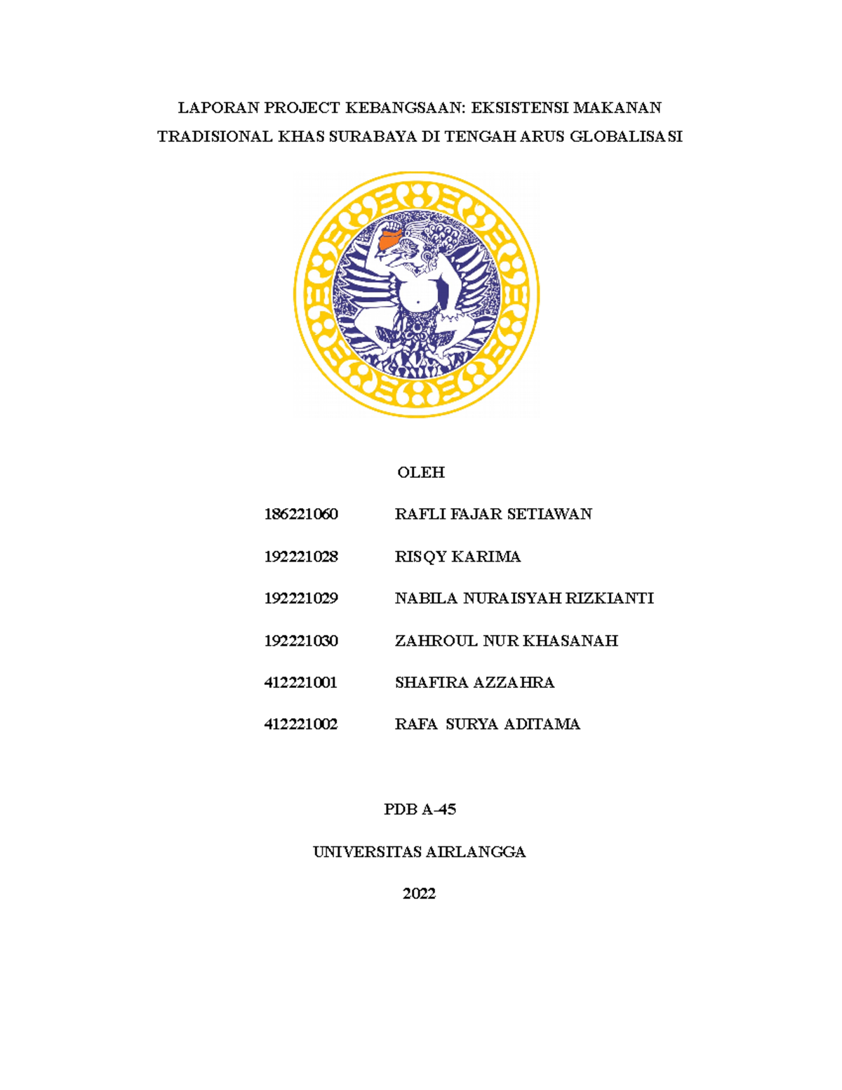 Laporan Project Kebangsaan PDB A-45 Kelompok 10 - LAPORAN PROJECT ...