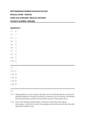 TMS3722 Assignment 2 Questions - ASSIGNMENT 02 (50 marks) This assignment is compulsory. NO ...