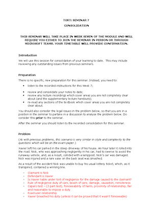 Summative TORT LAW Coursework ( Krystal Wachira-N1011466) - N TORT AND ...