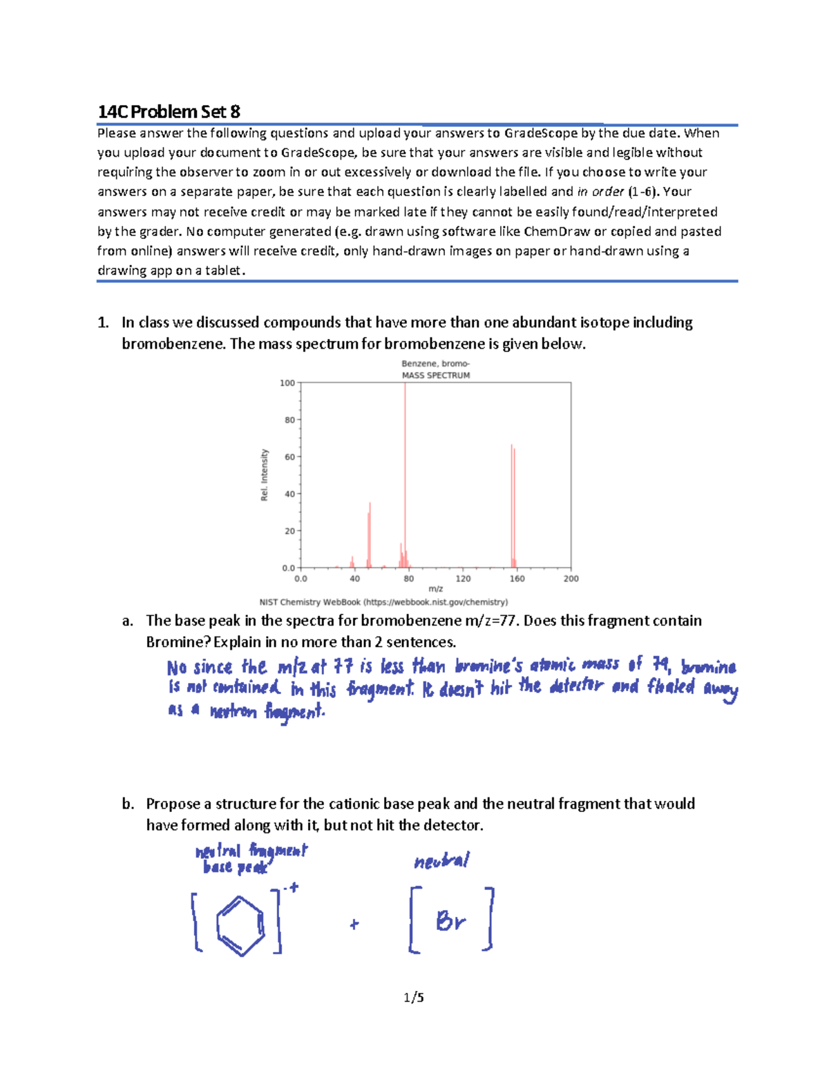 14C Problem Set 8 - 1 / 14C Problem Set 8 Please answer the following questions and upload your ...
