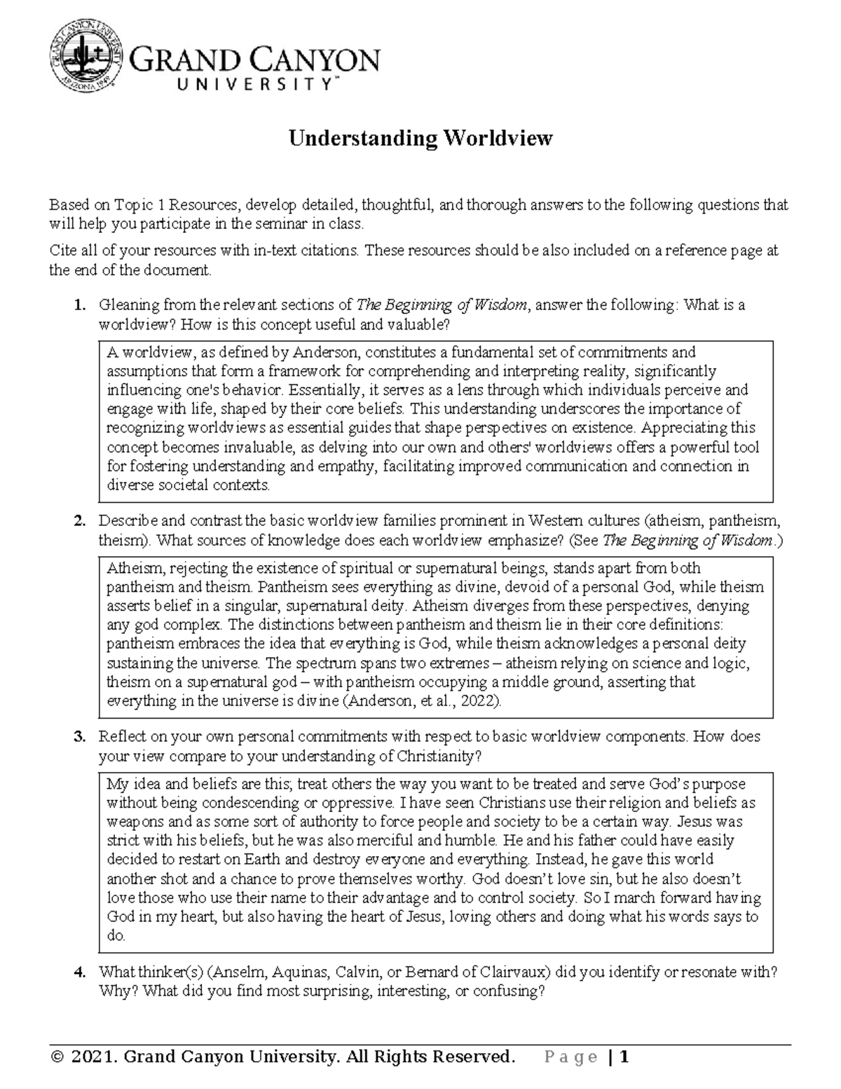 CWV 106HN RS T1 Understanding Worldview - Understanding Worldview Based ...