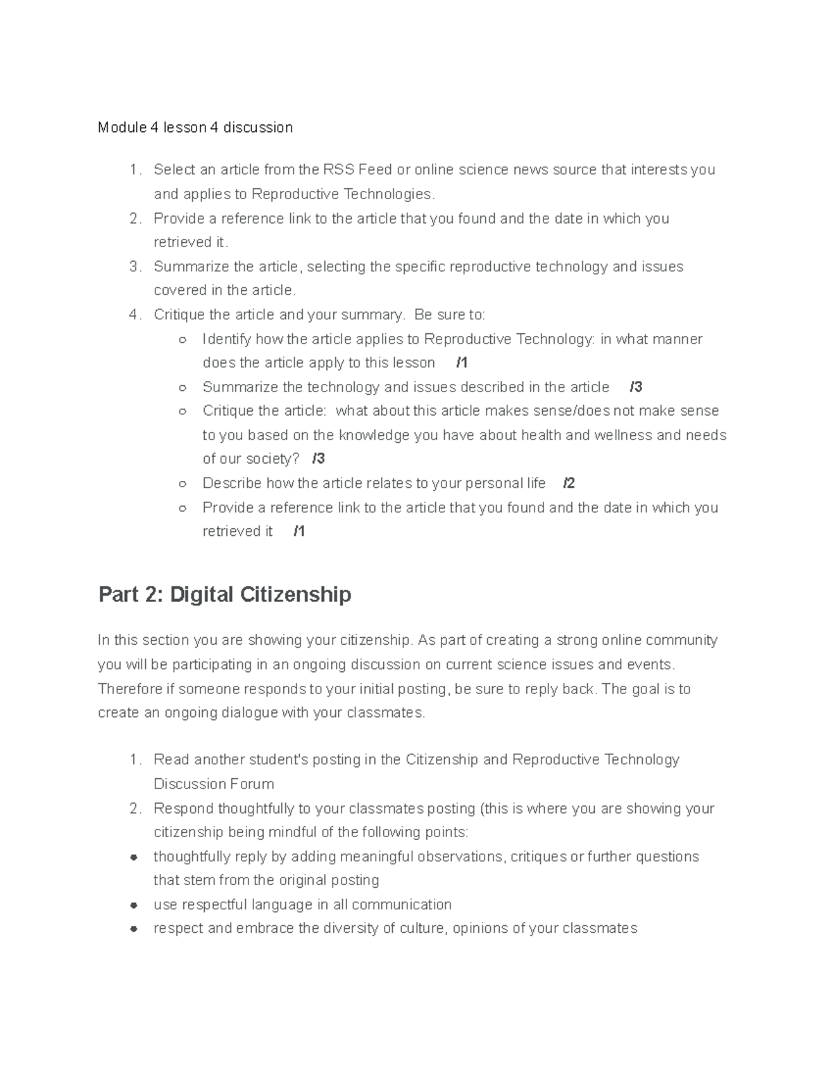 Module 4 lesson 4 disscusion - Module 4 lesson 4 discussion Select an ...