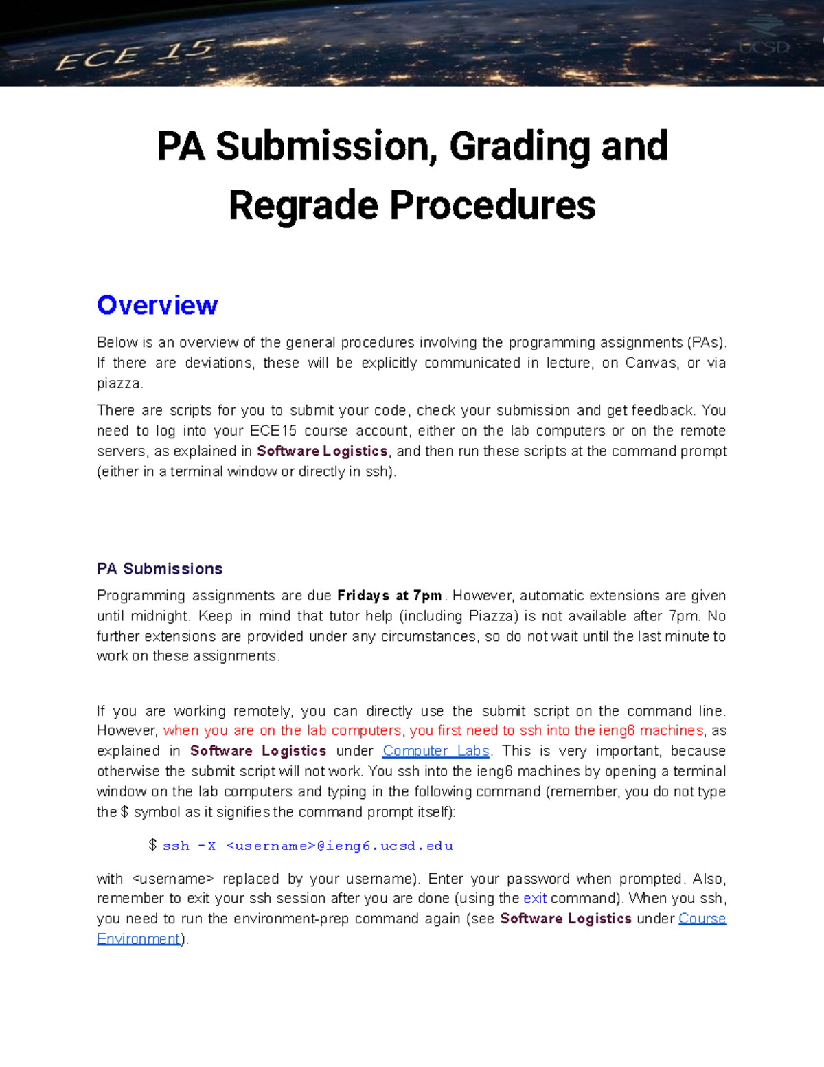 PA Procedures - PA Submission, Grading and Regrade Procedures Overview ...