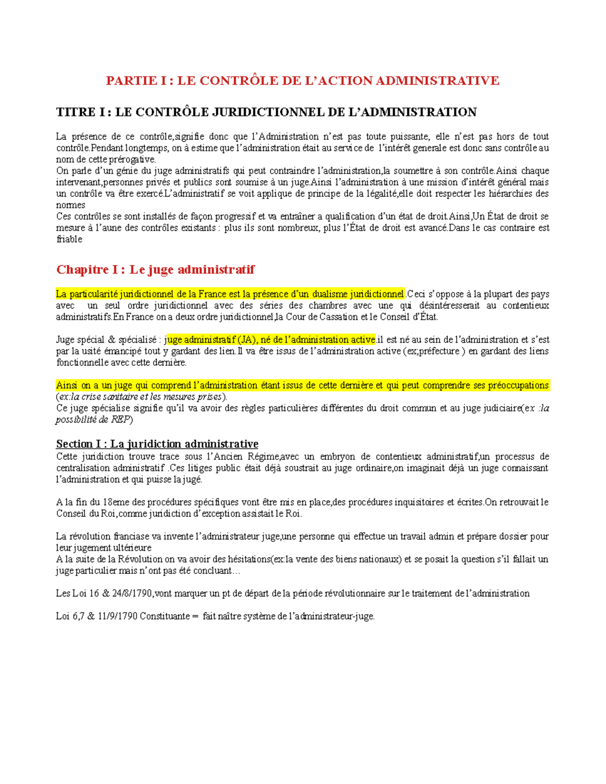 Droit administratif partie 1 Le controle de l'action administrative ...