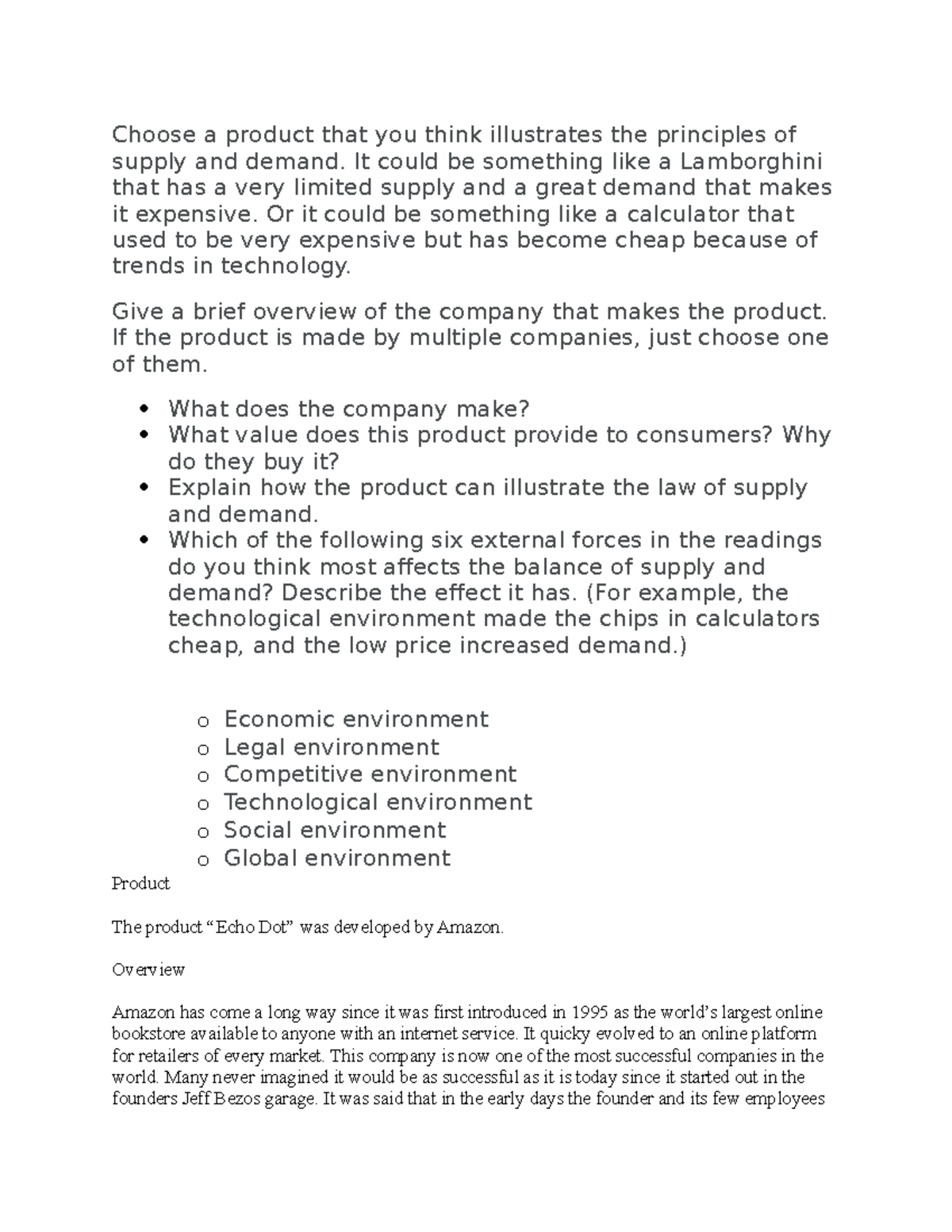 Week 1 Discussion - Choose a product that you think illustrates the ...