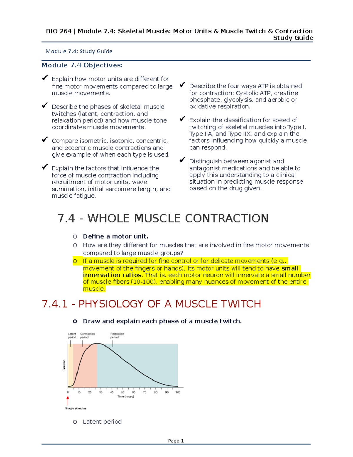 chapter 7.4 study guide - Study Guide Module 7 Objectives: Explain how ...