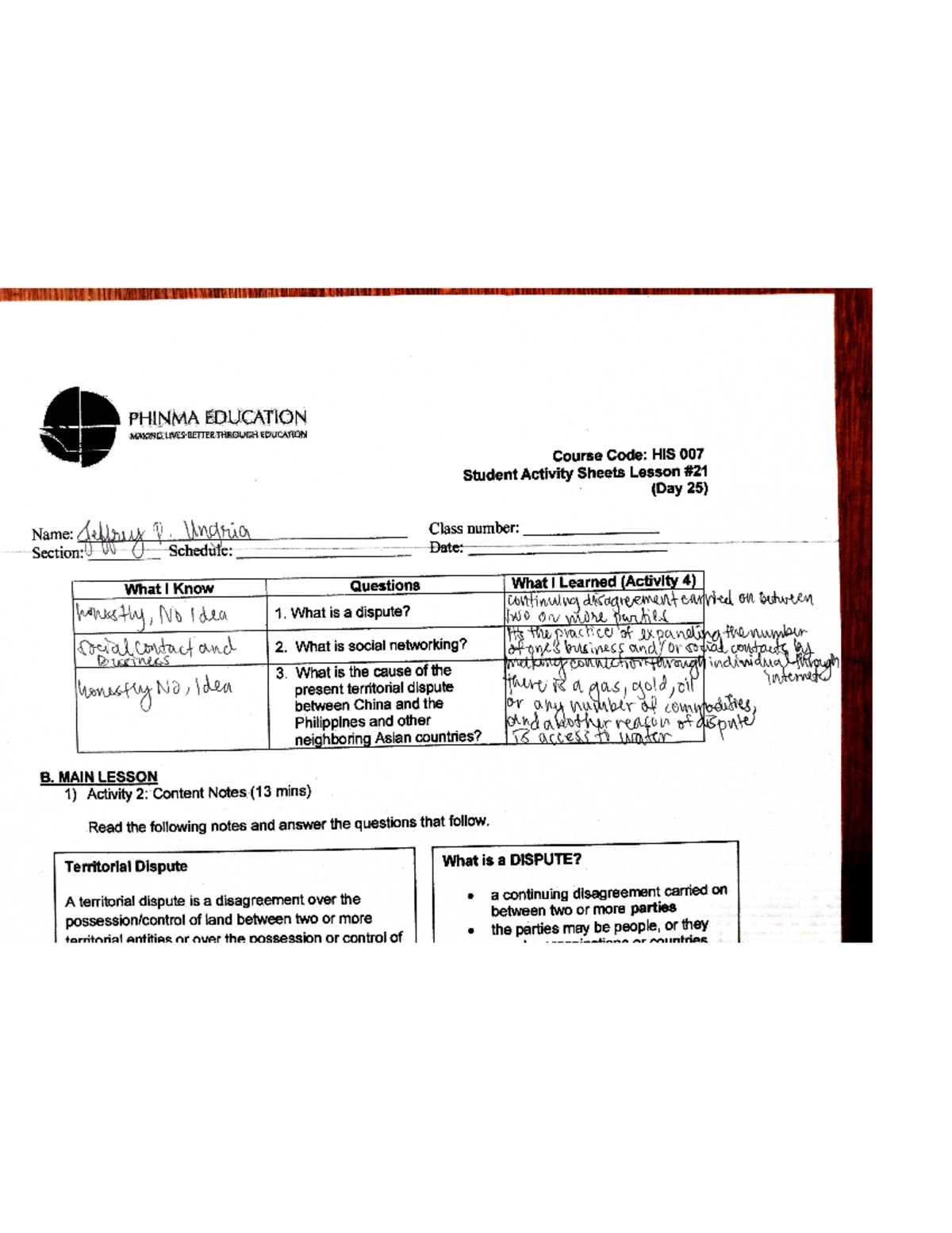 Life and works of rizal activity sheet no - Civil Engineering - Studocu