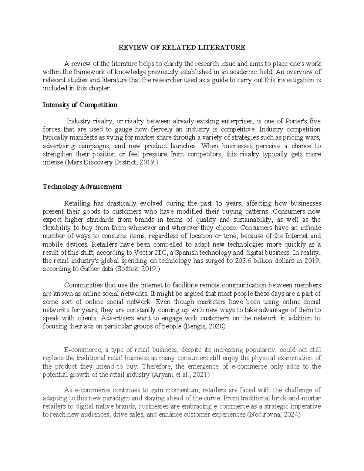 Review OF Related Literature - REVIEW OF RELATED LITERATURE A review of ...