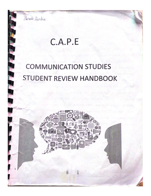 CAPE Communication Studies - i CARIBBEAN EXAMINATIONS COUNCIL Caribbean ...