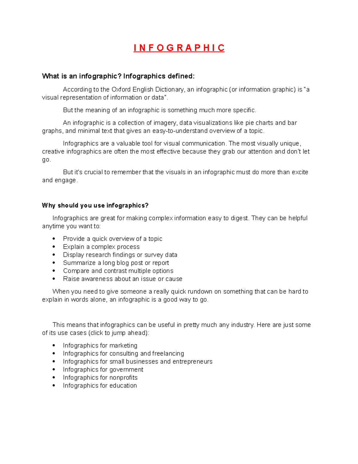 I N F O G R A P H I C - Notes for Infographic - I N F O G R A P H I C ...