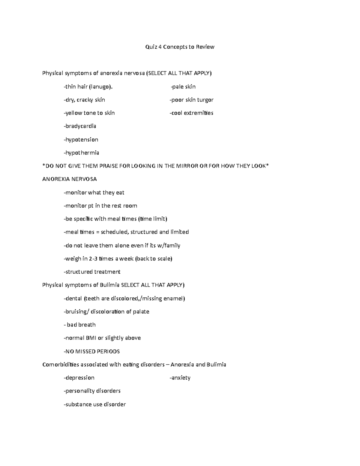 Concepts to Review mental health quiz - Quiz 4 Concepts to Review ...