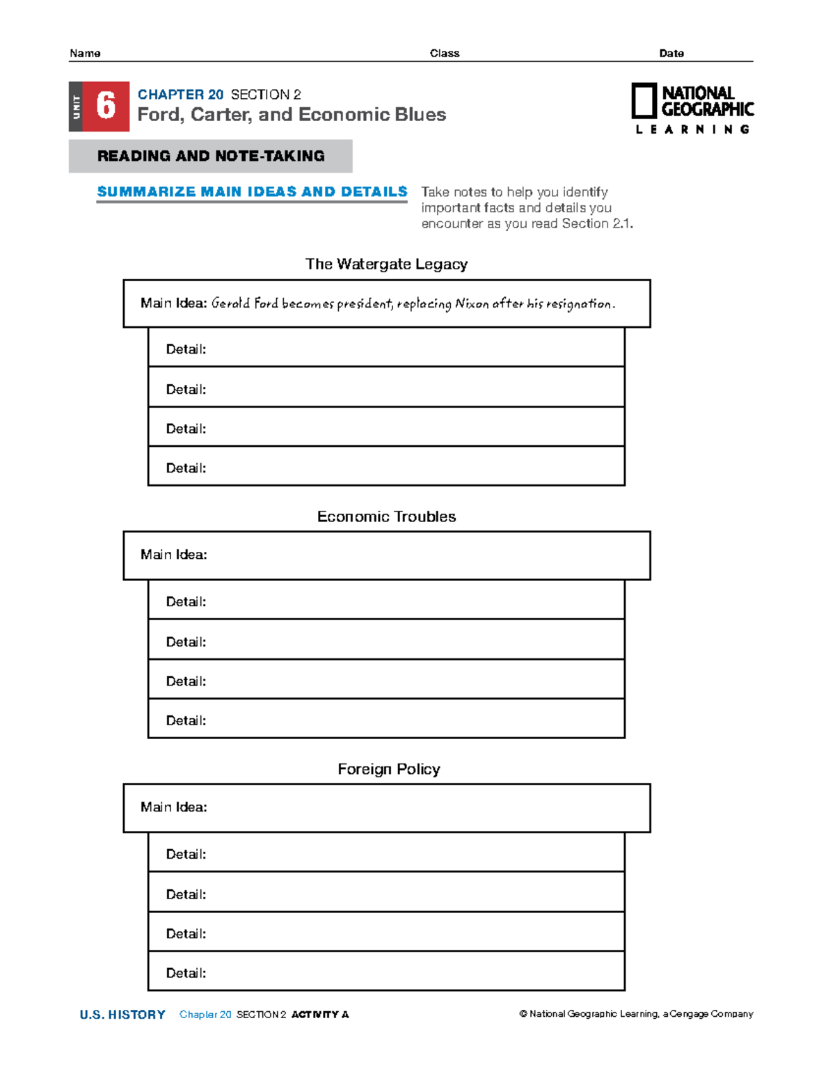 Ch 20 Sec - informatuon - U. HISTORYU. HISTORY Chapter 20 SECTION 2 ...