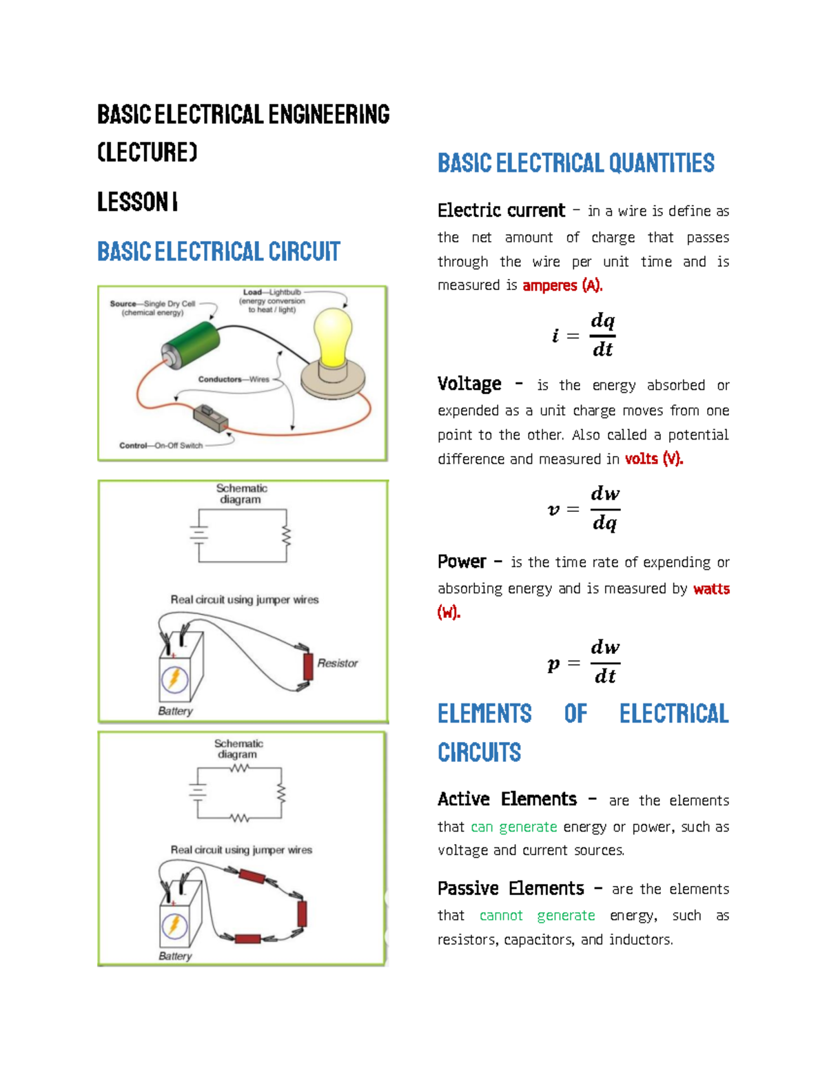 Basic Electrical Engineering Lecture - Basic electrical Engineering ...