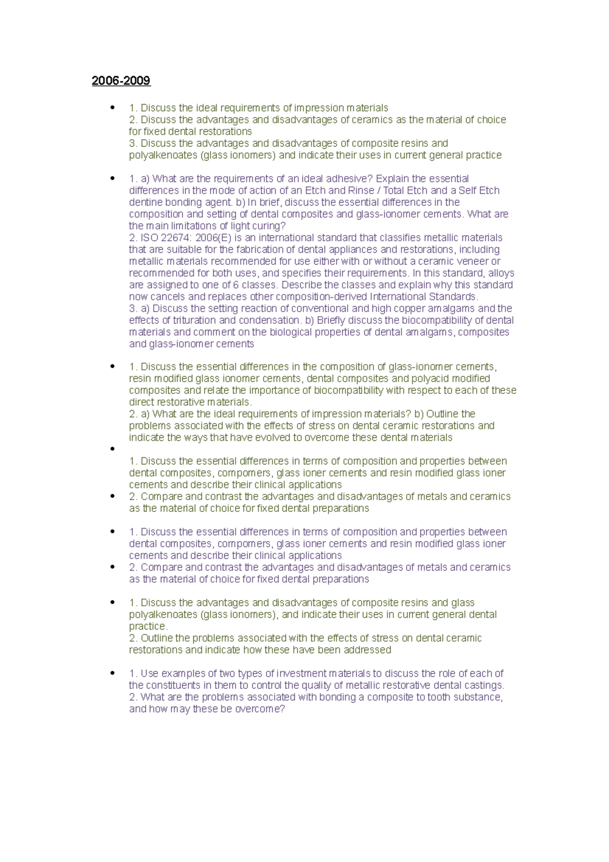 2006-2009-DM - Practice questions - 2006- 1. Discuss the ideal ...