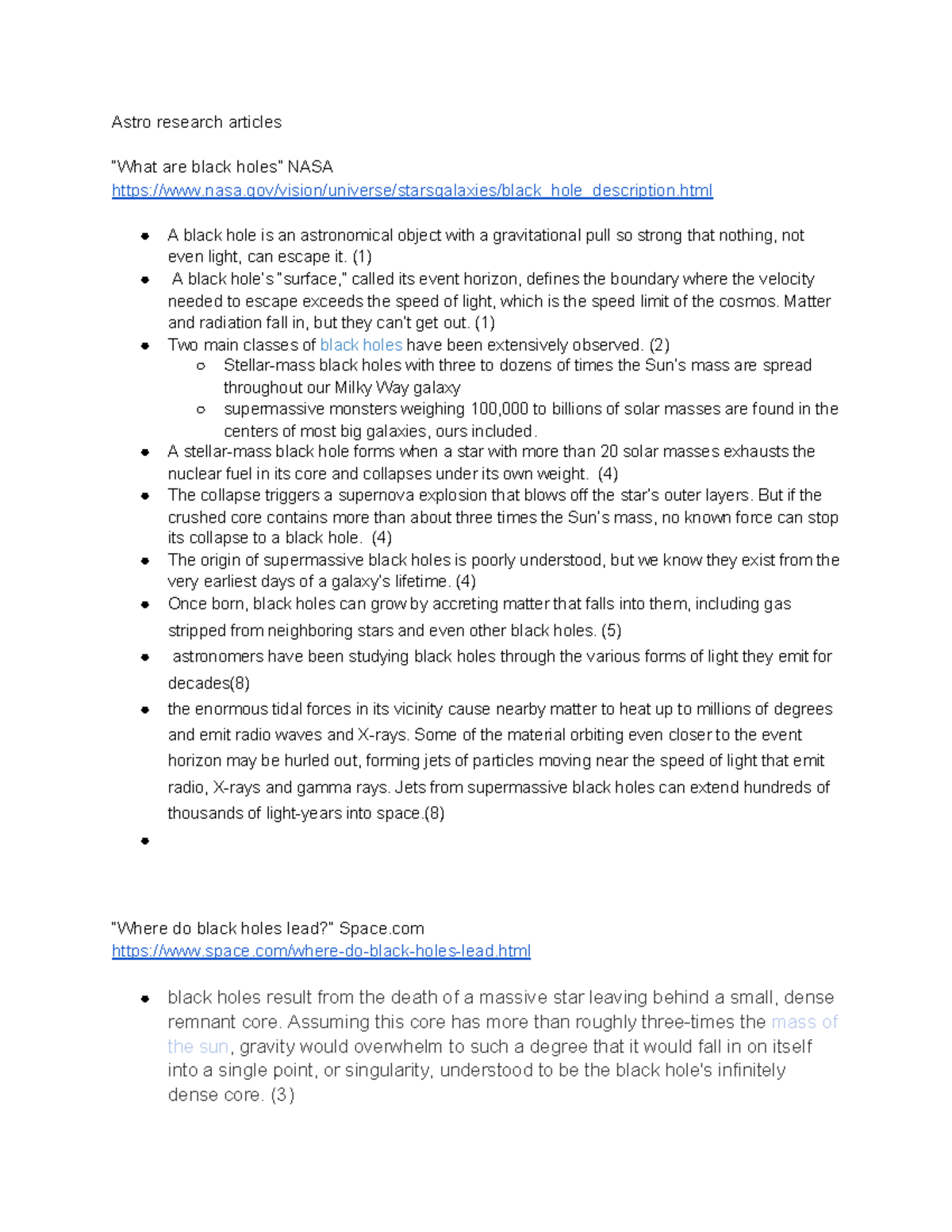 Astro research articles - Astro research articles “What are black holes ...