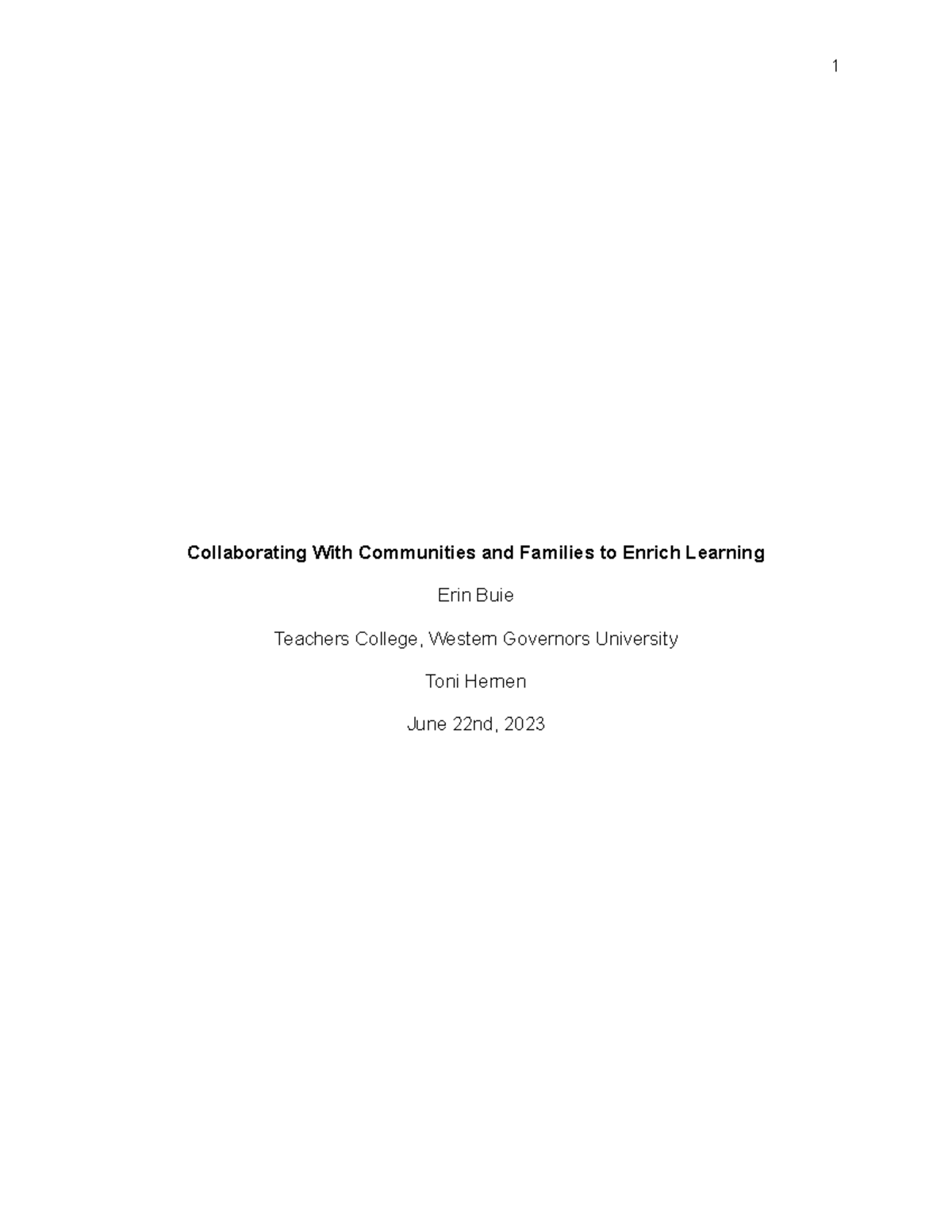 D188 task 3 - Community and Family engagement - Collaborating With ...