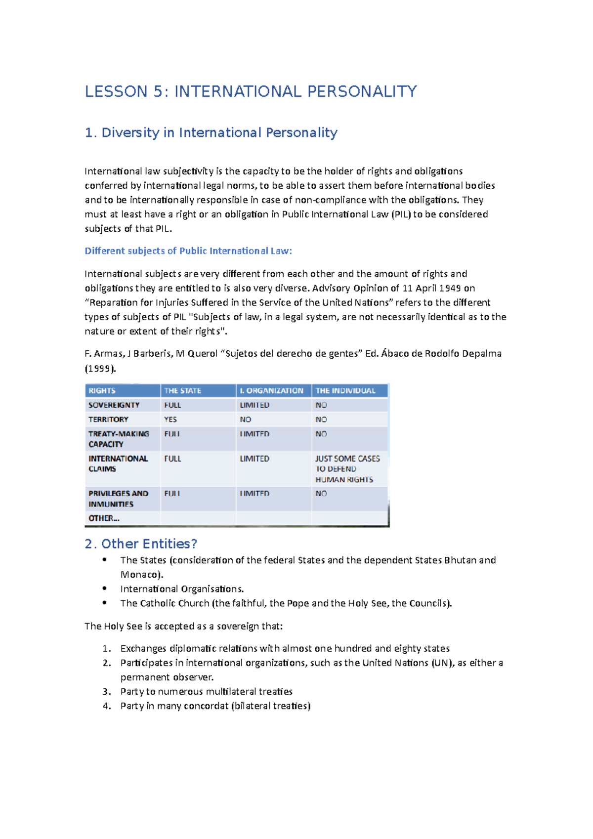 Lesson 5 - Apuntes - LESSON 5: INTERNATIONAL PERSONALITY 1. Diversity ...