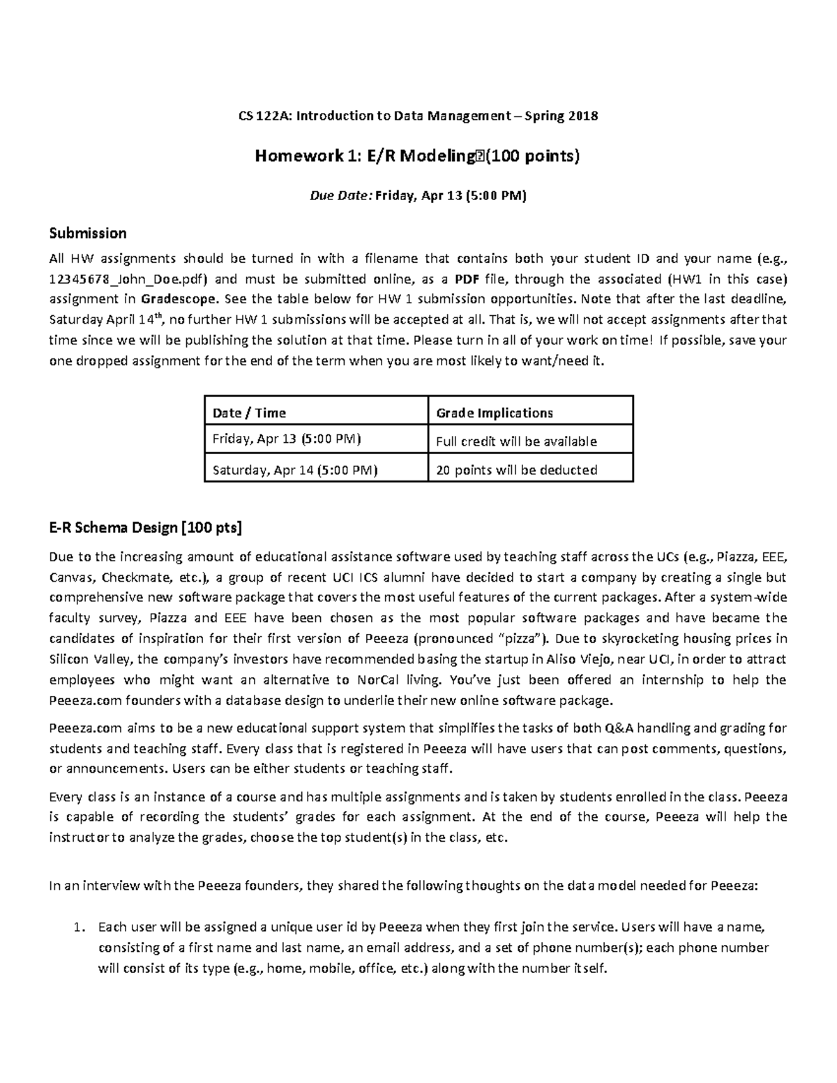 Homework 1 - CS 122A: Introduction to Data Management – Spring 2018 ...