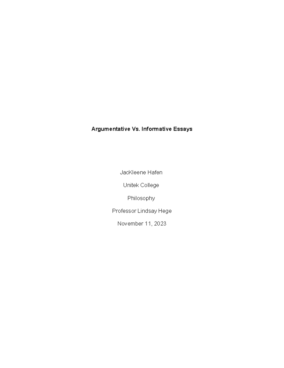 Argumentative Vs - arumentative - Argumentative Vs. Informative Essays ...