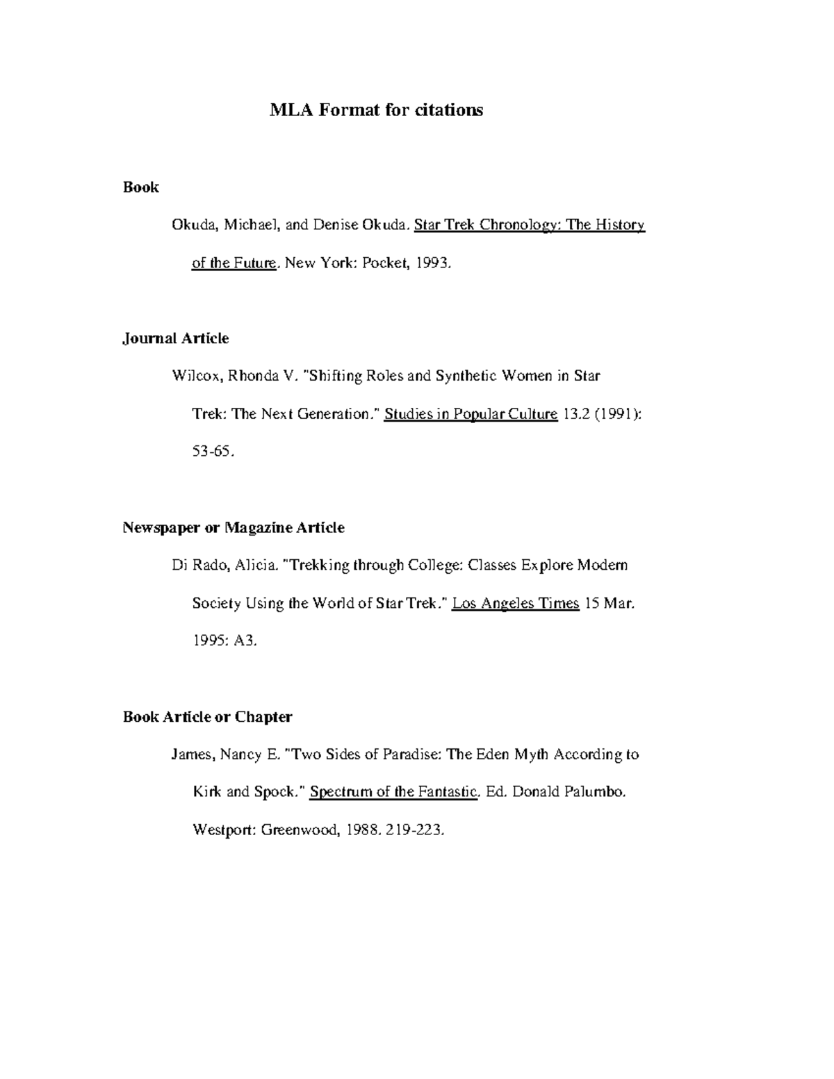 Proper+Citation 2 - Study - MLA Format for citations Book Okuda ...