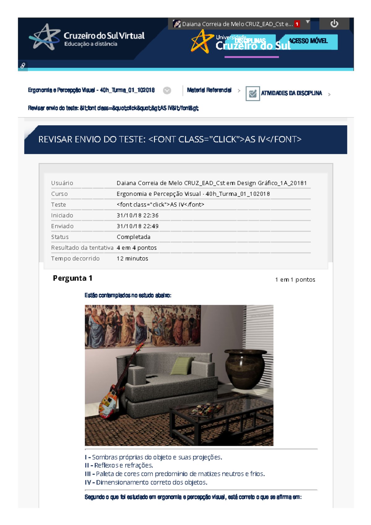 revisão teste desgn grafico - Ergonomia e Percepção Visual - 40h_Turma ...