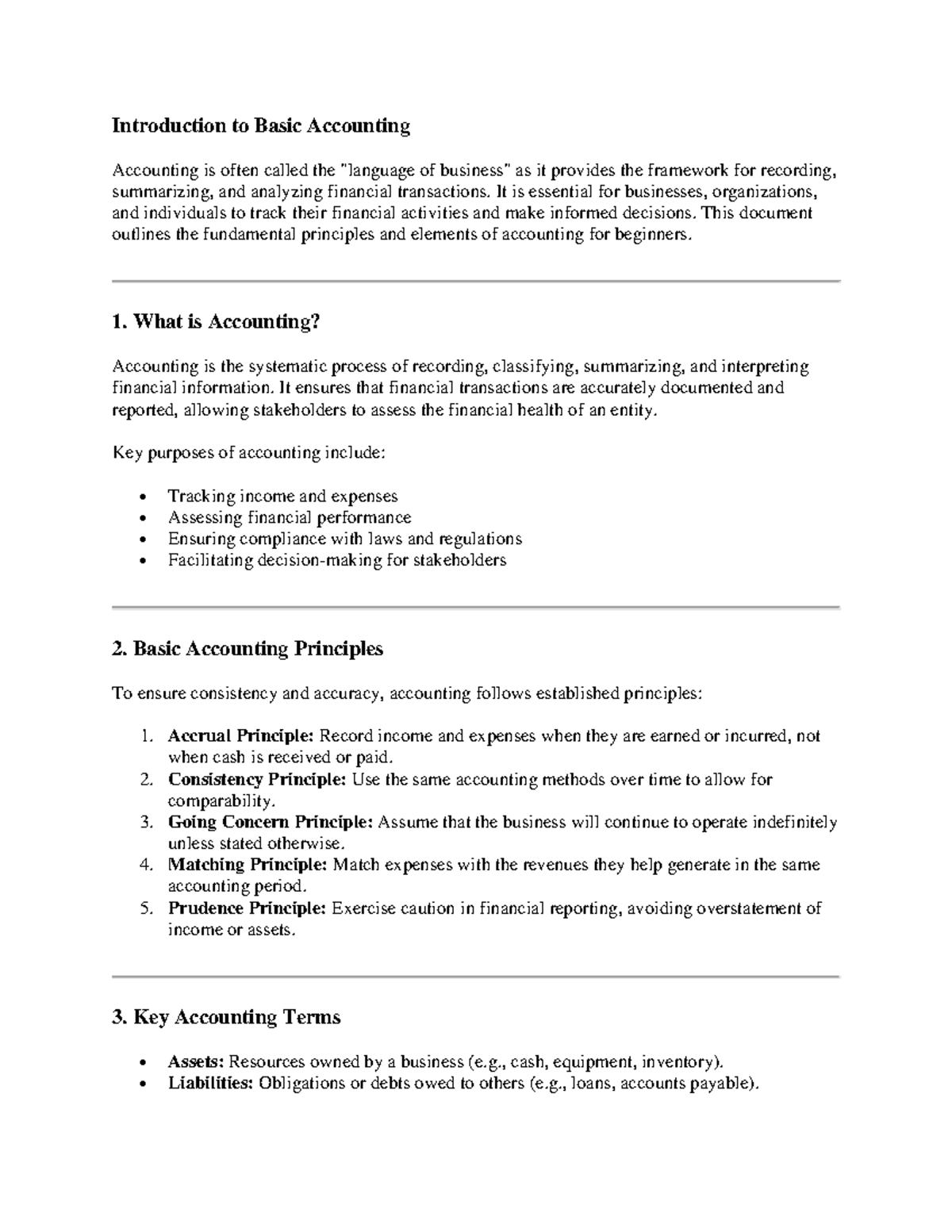 Introduction to Basic Accounting - Introduction to Basic Accounting ...