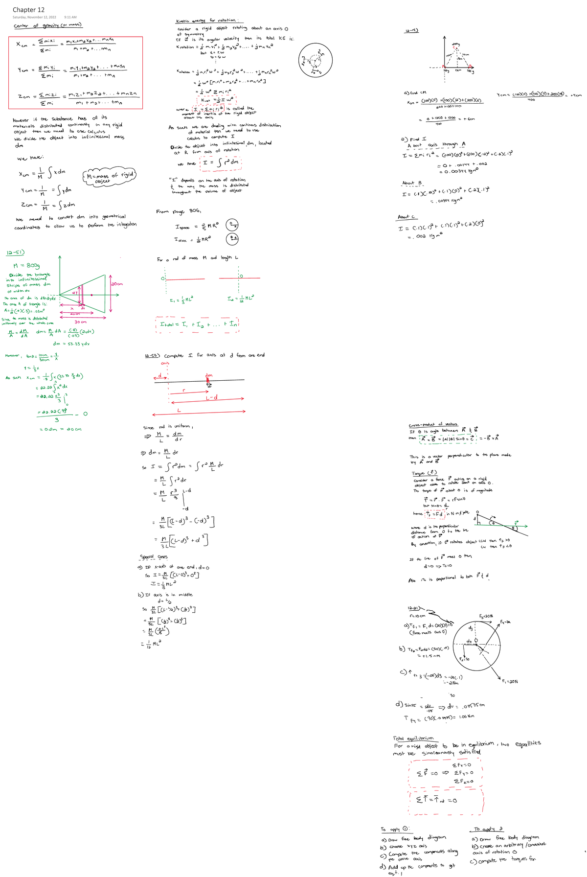 Chapter 12 - PHYS 2425 - Chapter 12 Saturday, November 12, 2022 9:11 AM ...