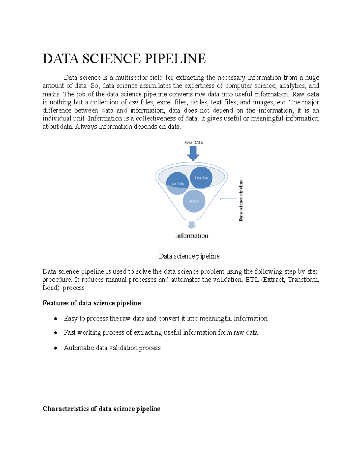 Self learning material - DATA Science Pipeline - DATA SCIENCE PIPELINE ...