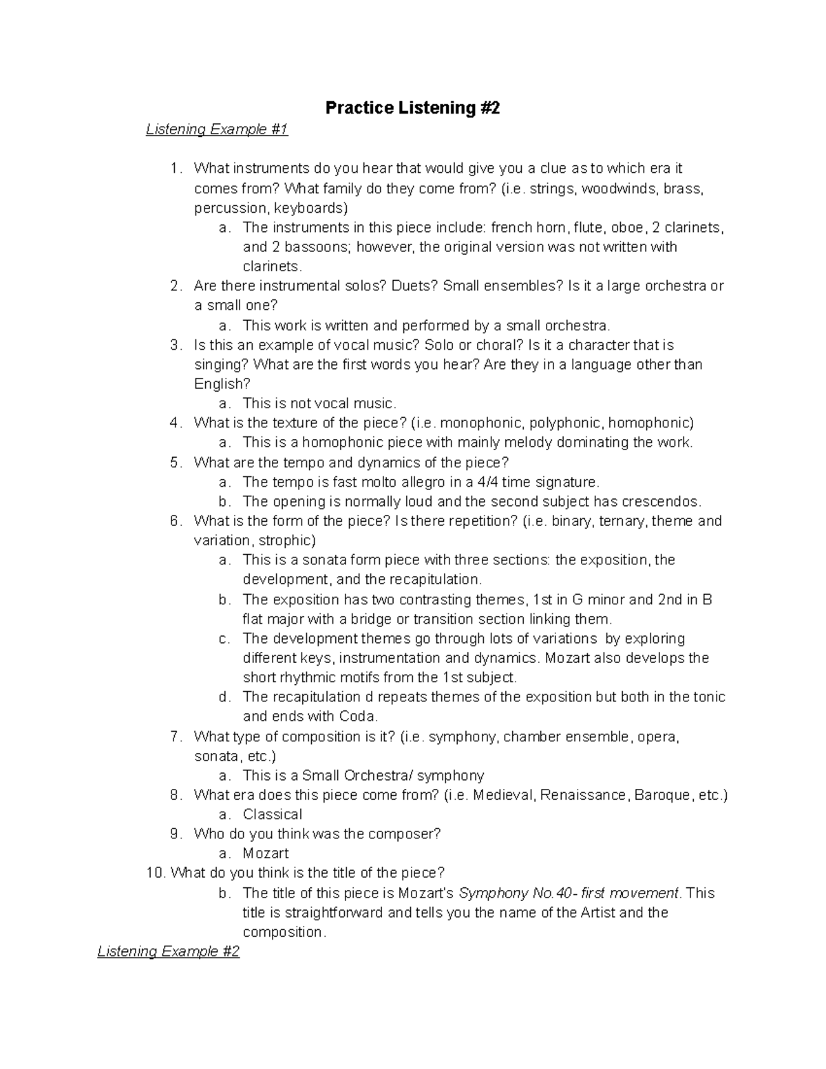 Practice Listening #2 - A simple analysis of some works from the ...