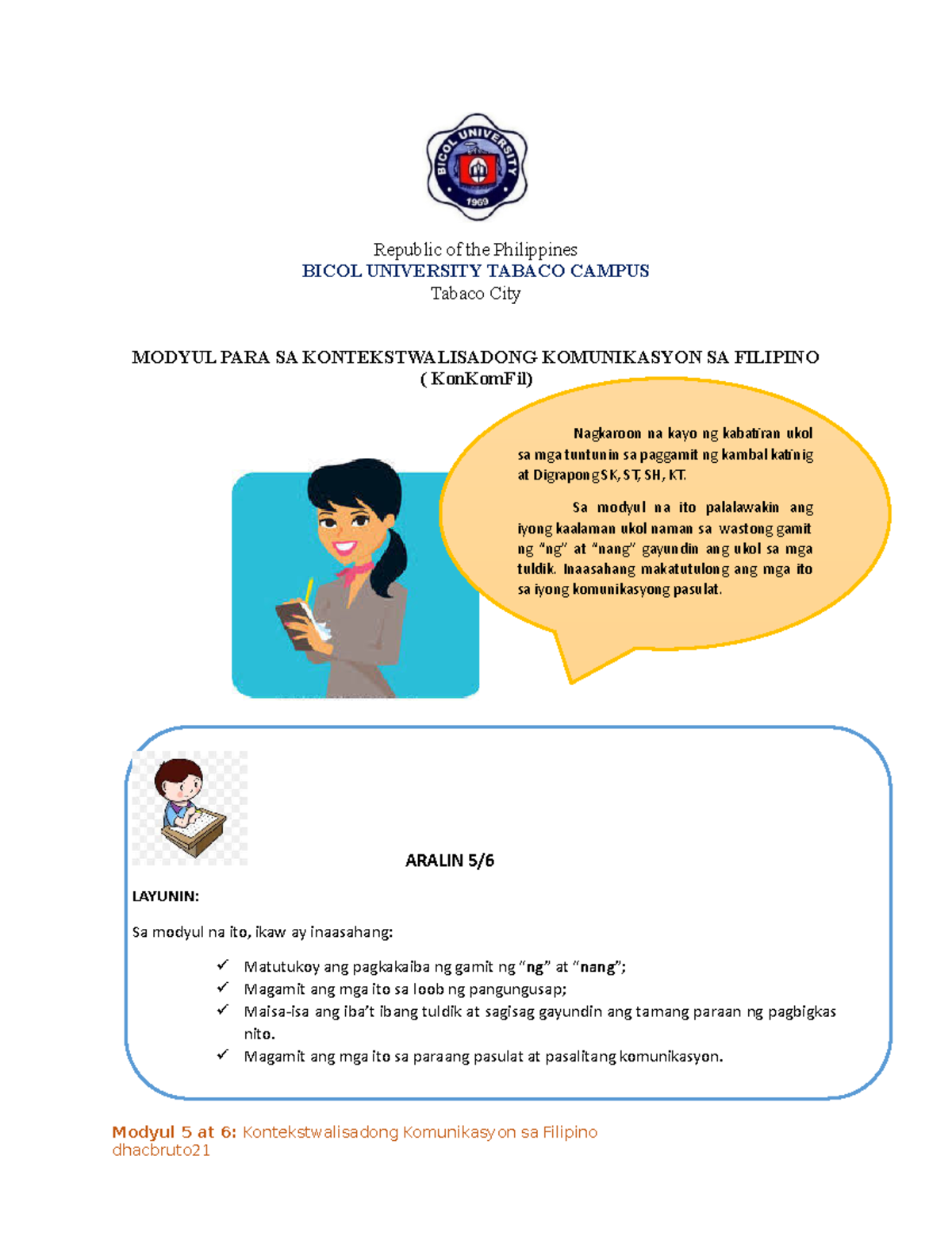 Komfil Module 5 6 sy 2022 2023 - Republic of the Philippines BICOL ...
