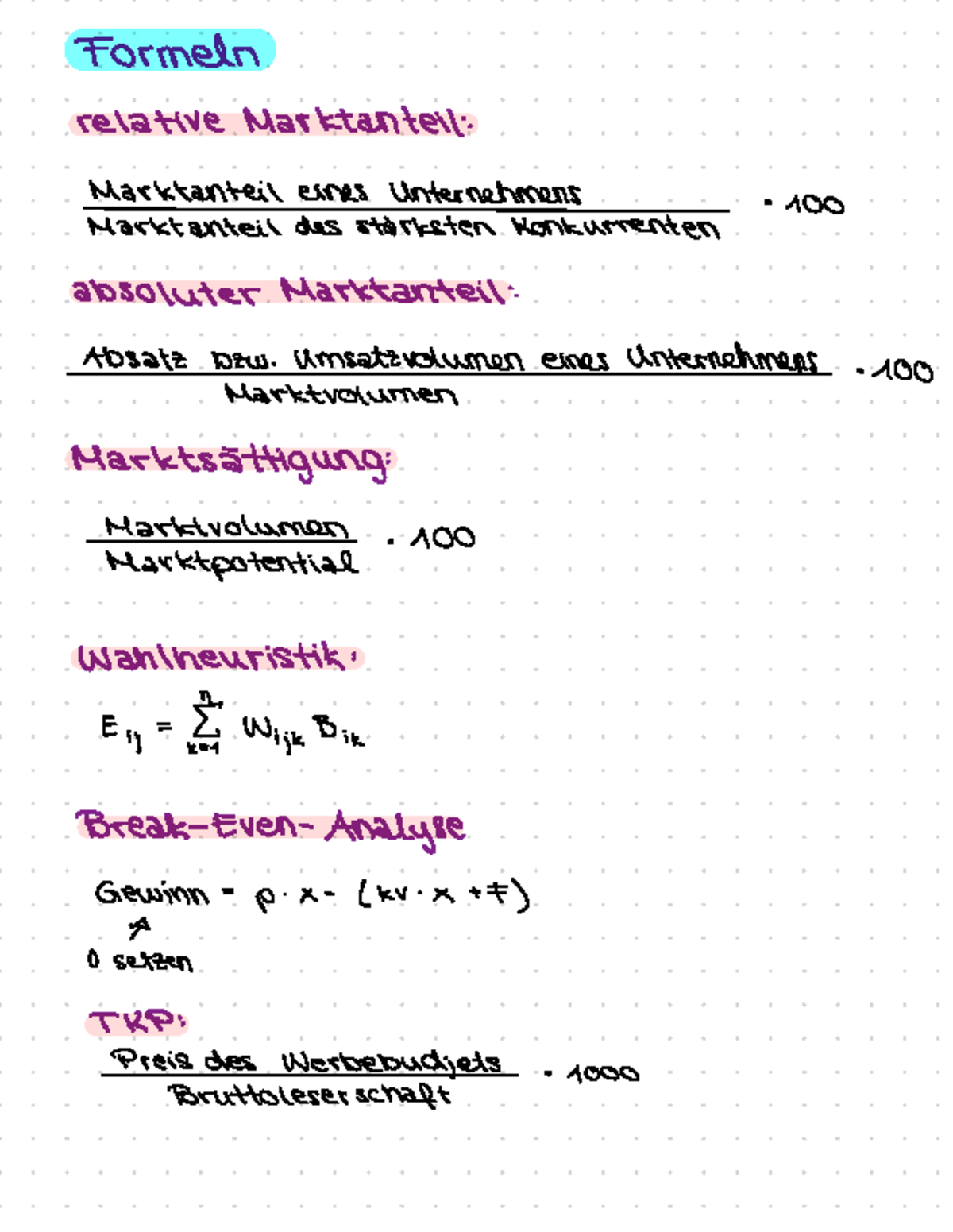 Formeln - Formeln relative Marktanteil: Marktanteil eines Unternehmens ...