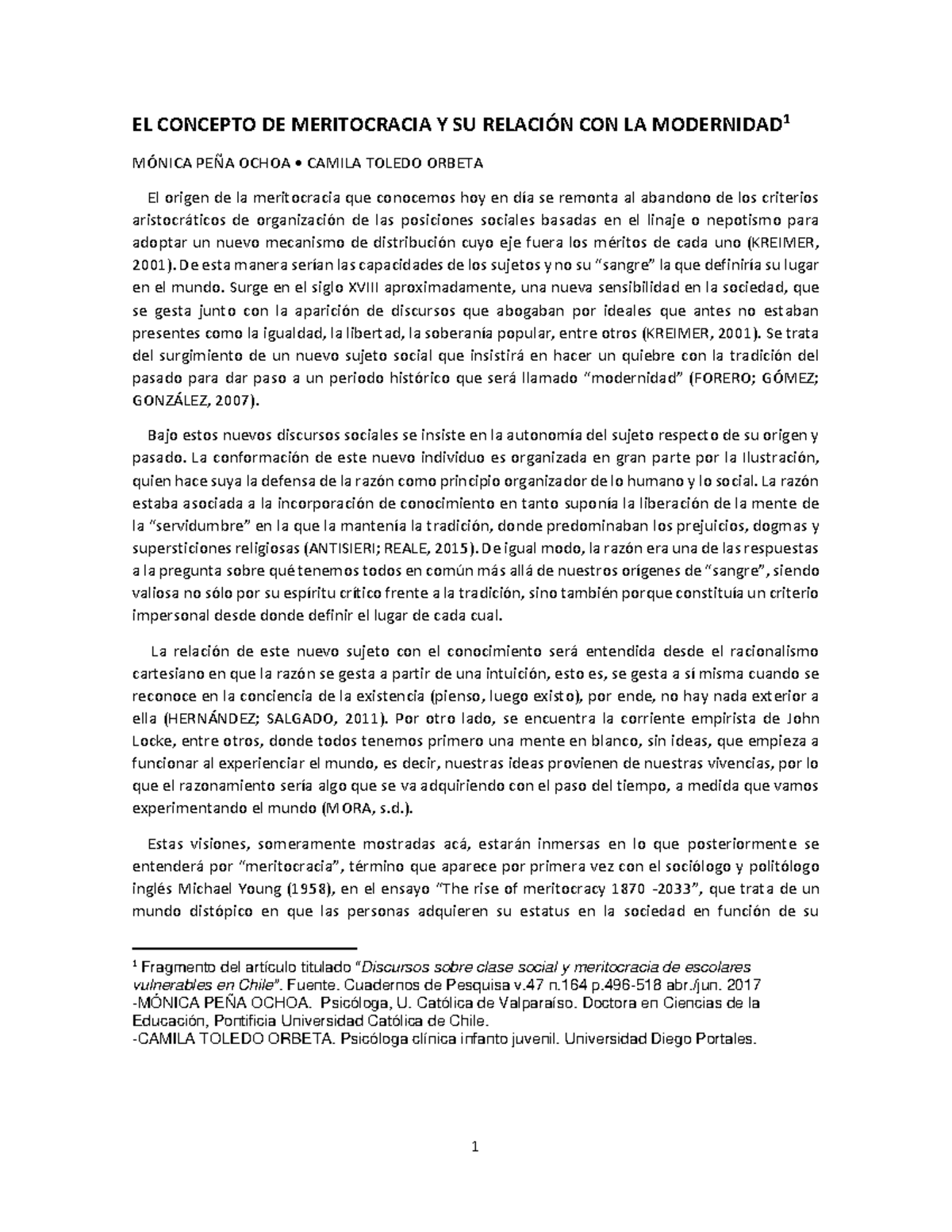 Meritocracia Fragmento de aticulo - EL CONCEPTO DE MERITOCRACIA Y SU ...