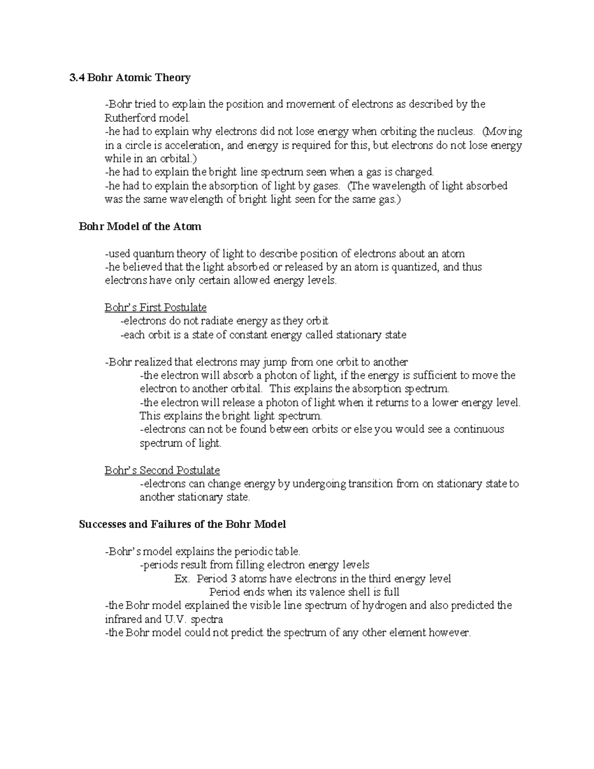 3.1 Bohr Model - 3 Bohr Atomic Theory -Bohr tried to explain the ...