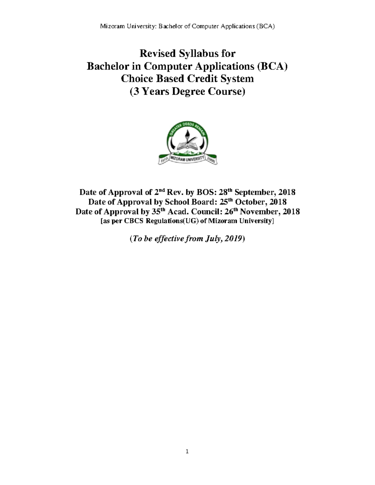 11. BCA Syllabus - bujtgui - Revised Syllabus for Bachelor in Computer ...
