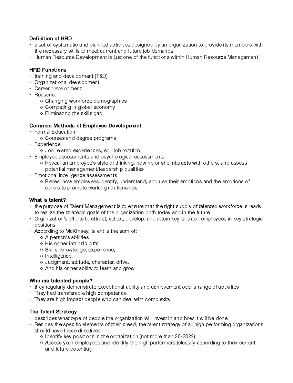 E2 Feb 15th - Human Resource Development - Definition of HRD a set of ...