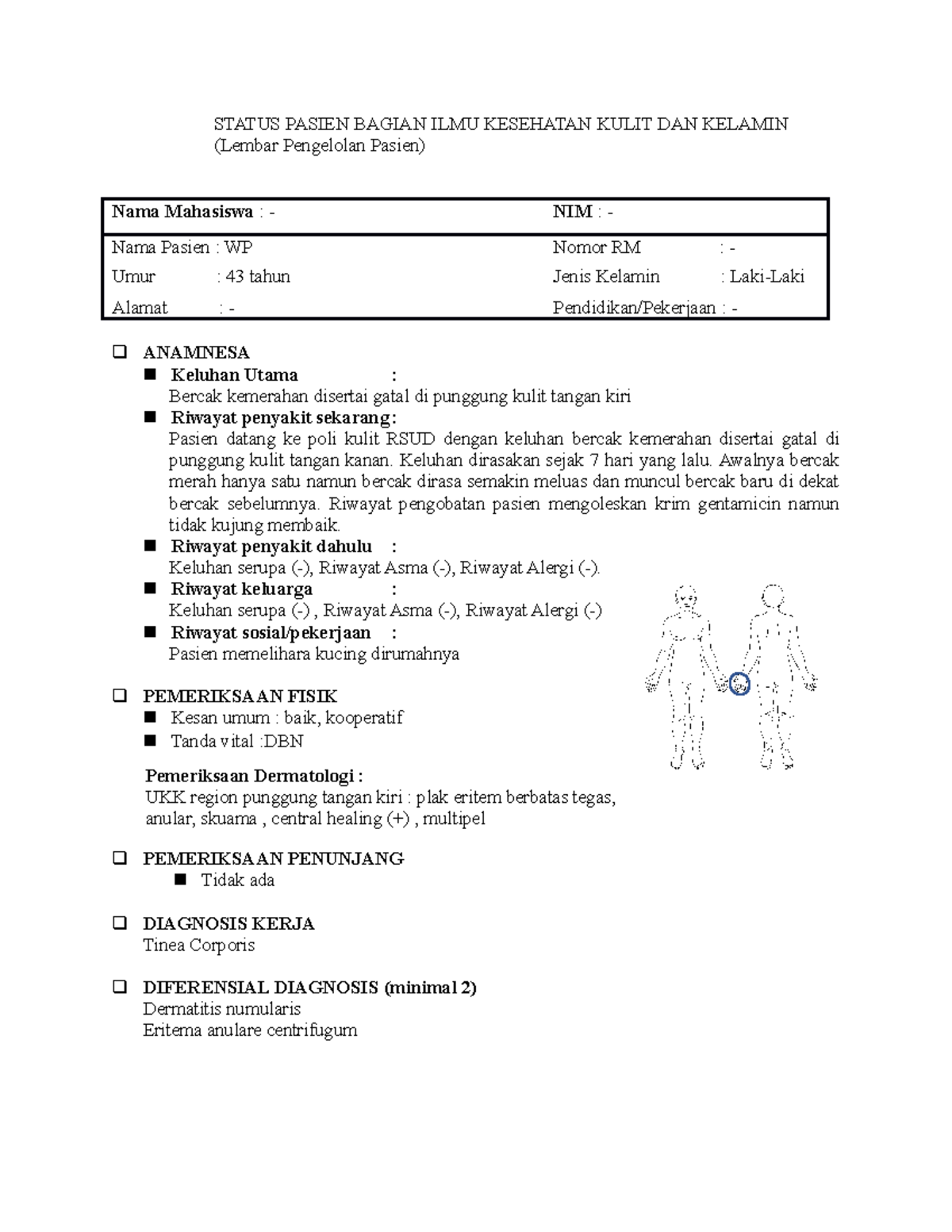 Tinea Corporis - STATUS PASIEN BAGIAN ILMU KESEHATAN KULIT DAN KELAMIN ...