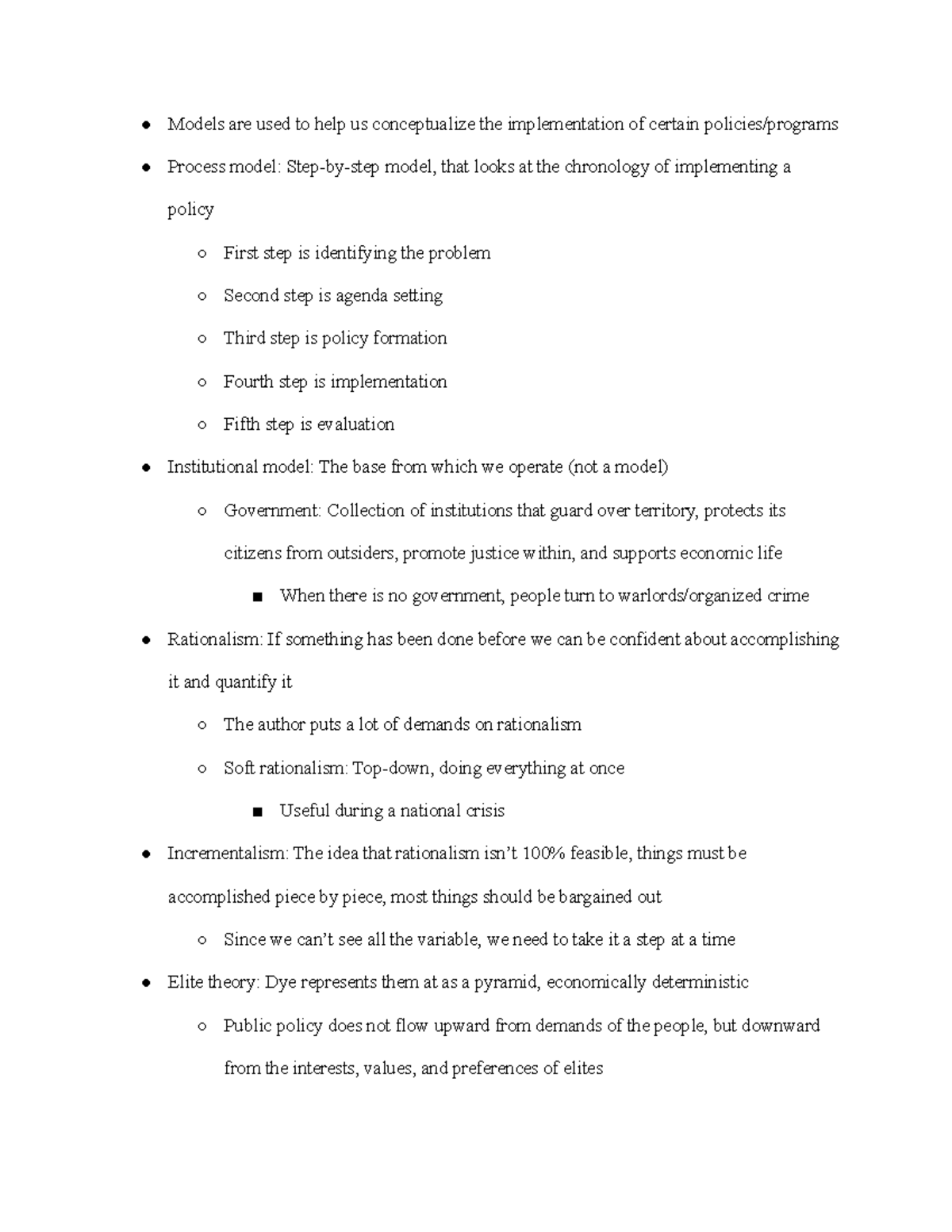 Dye Ch. 2 Models of Politics - Models are used to help us conceptualize ...