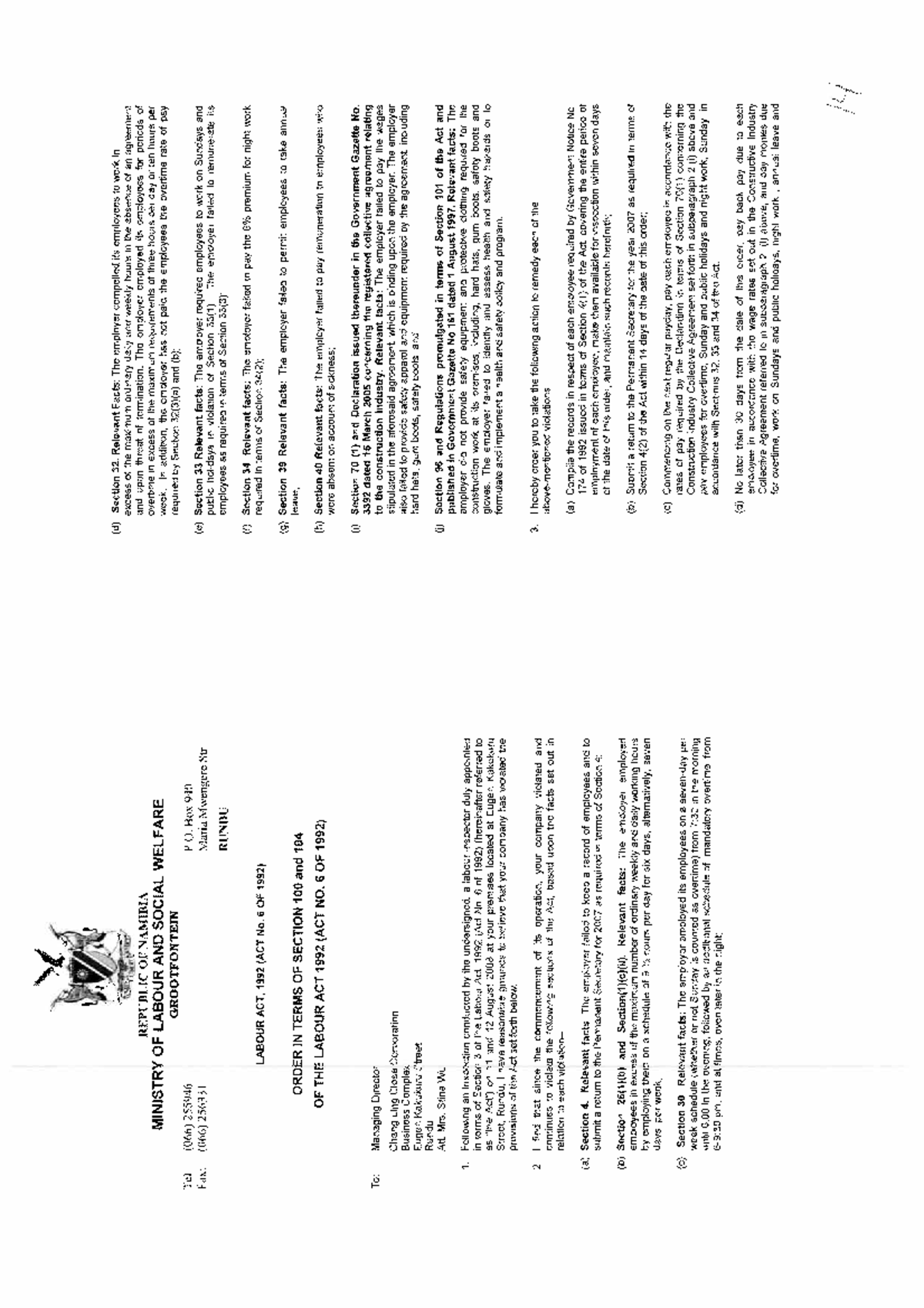 Compliance Order - Labour Law - Studocu