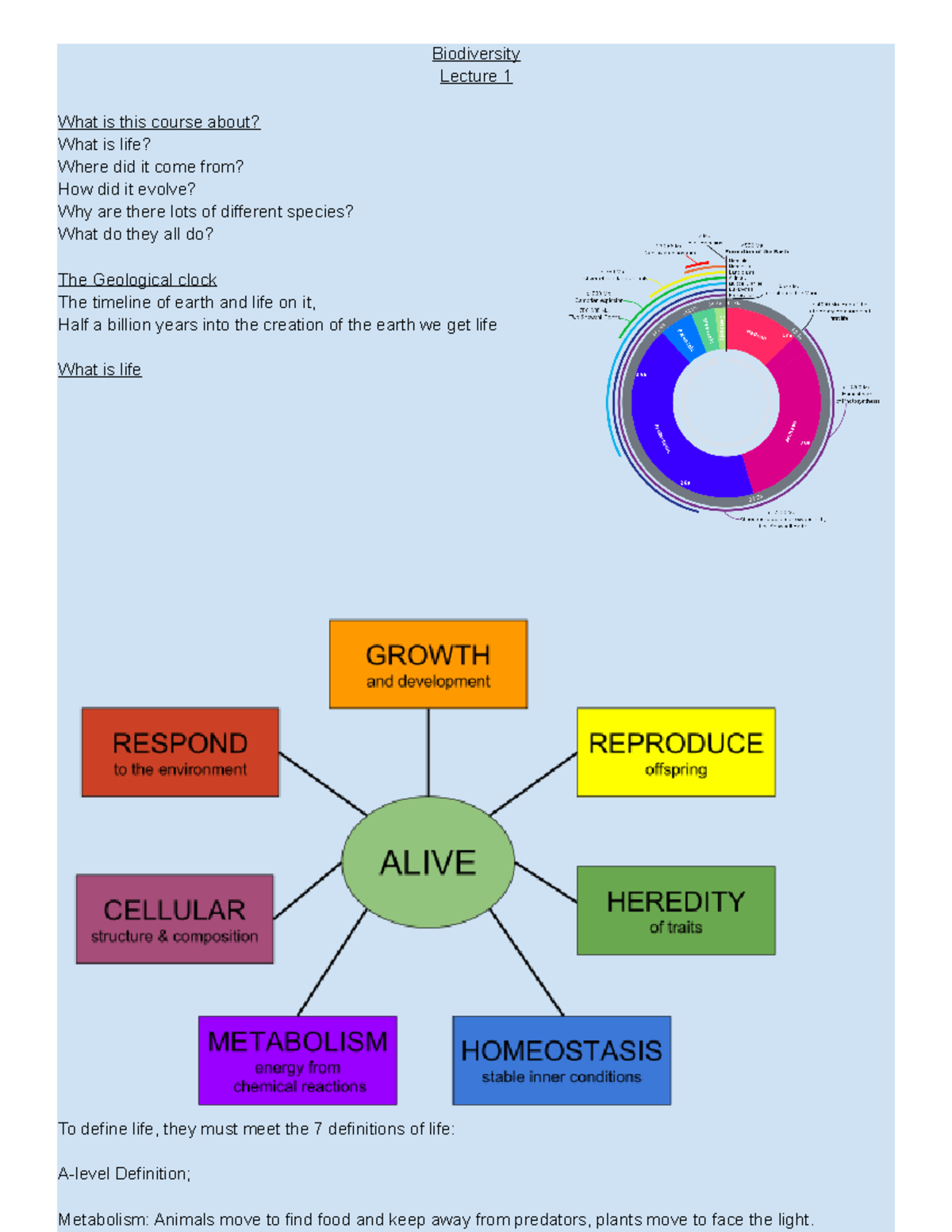 ALL Biodiversity - notes - Biodiversity Lecture 1 What is this course ...
