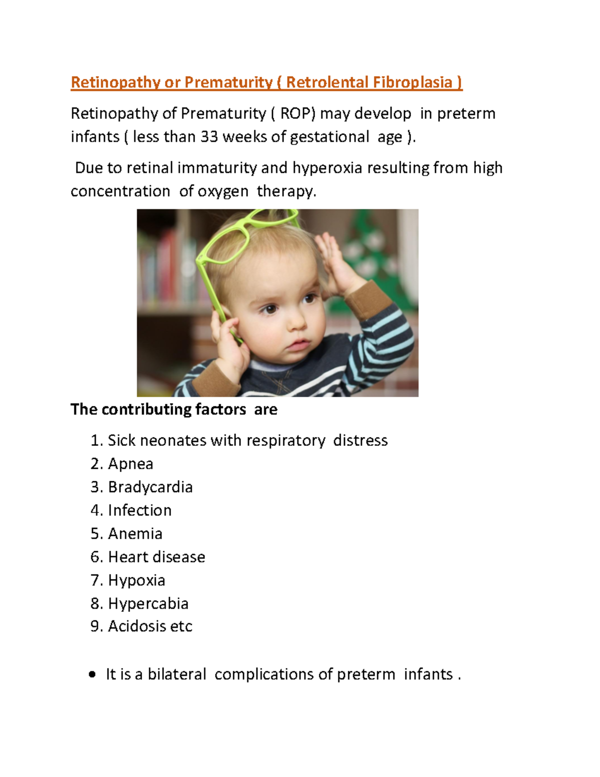 Retinopathy or Prematurity ( Retrolental Fibroplasia ) - Retinopathy or ...