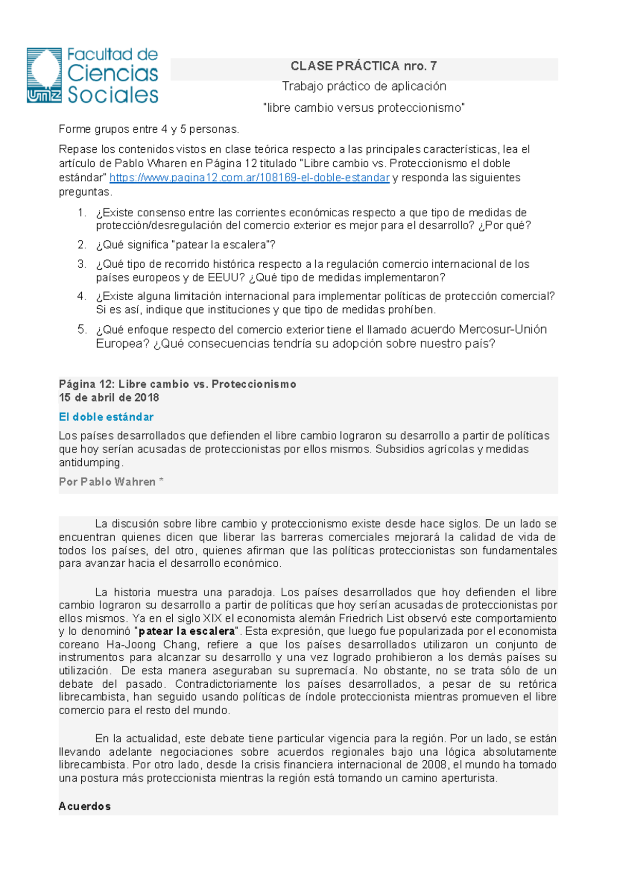 Clase PR- Ctica nro. 7 - Introducción a la comunicación archivka - CLASE PRÁCTICA nro. 7 Trabajo ...