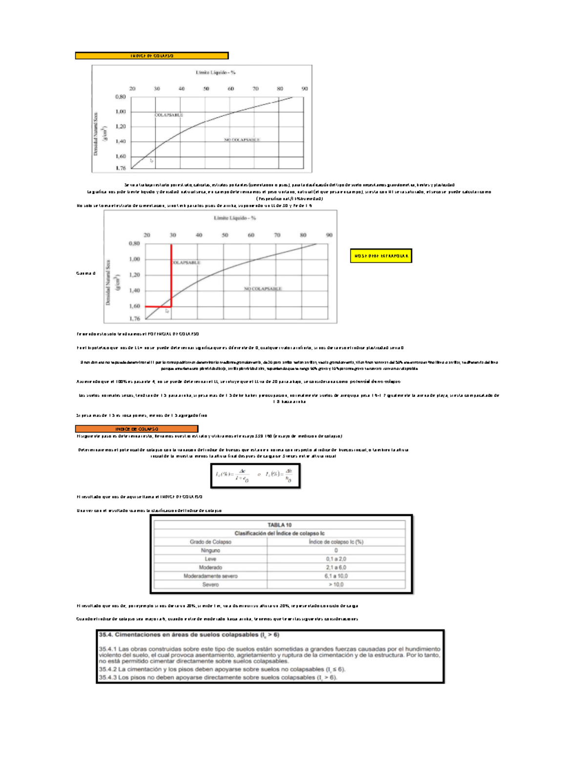 Indice de colapso teoria - No solo se toma el estrato de cimentacion ...